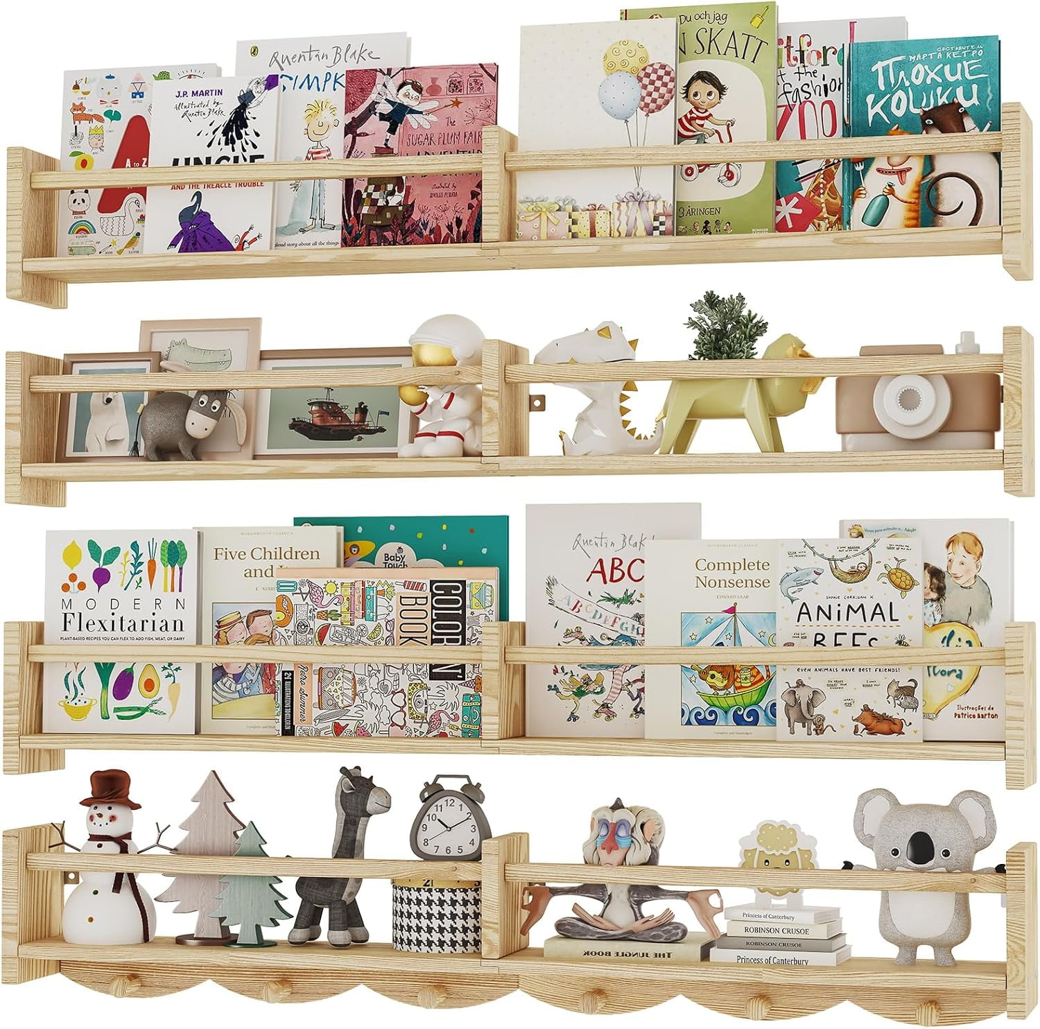 aserdft 34Inch Nursery Bookshelves Wall Floating Shelf DXQPIOA with ...