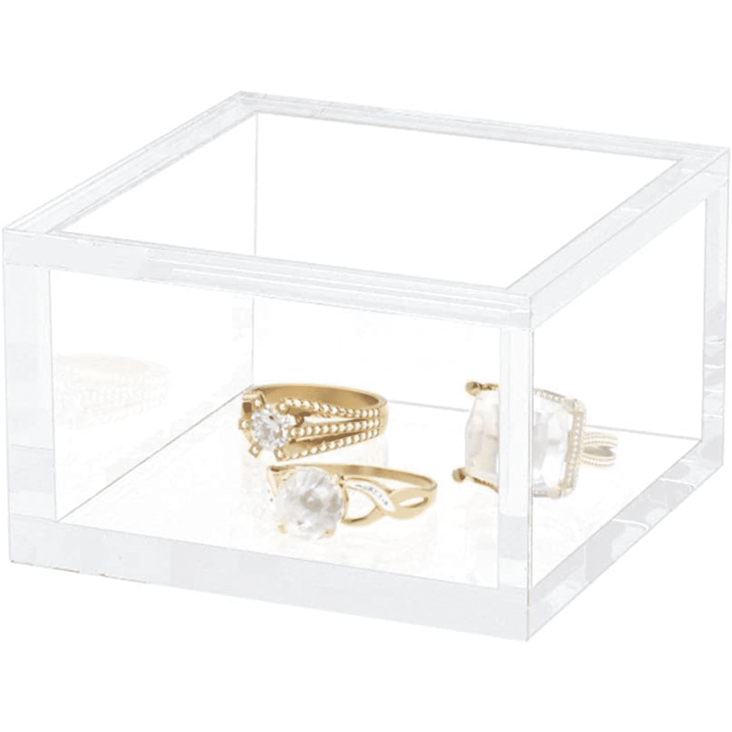 aserdft Decorative Acrylic with Lid Clear Cube Display Case Multi ...