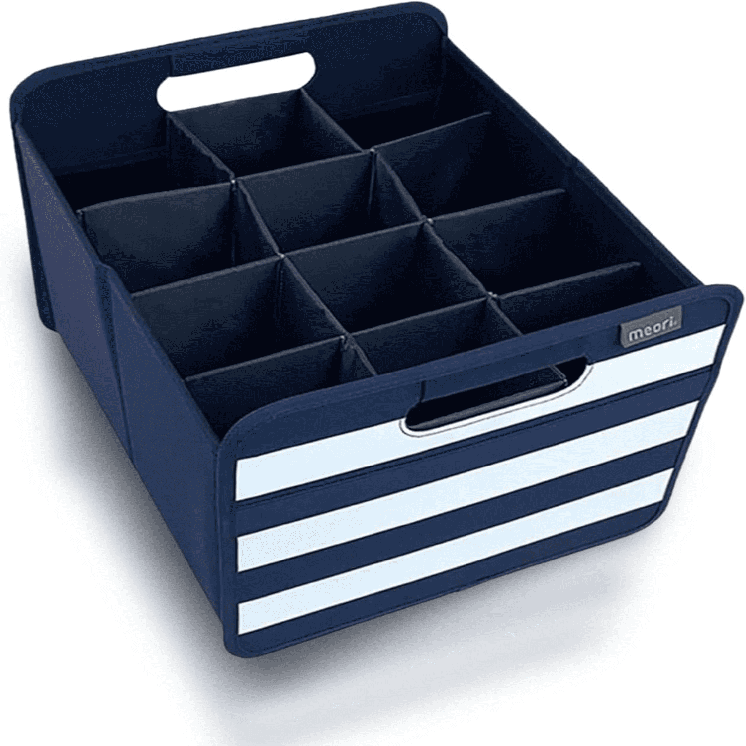 aserdft Foldable 6 Bottle Wine Tote Azure Blue Organize Crate Glass ...