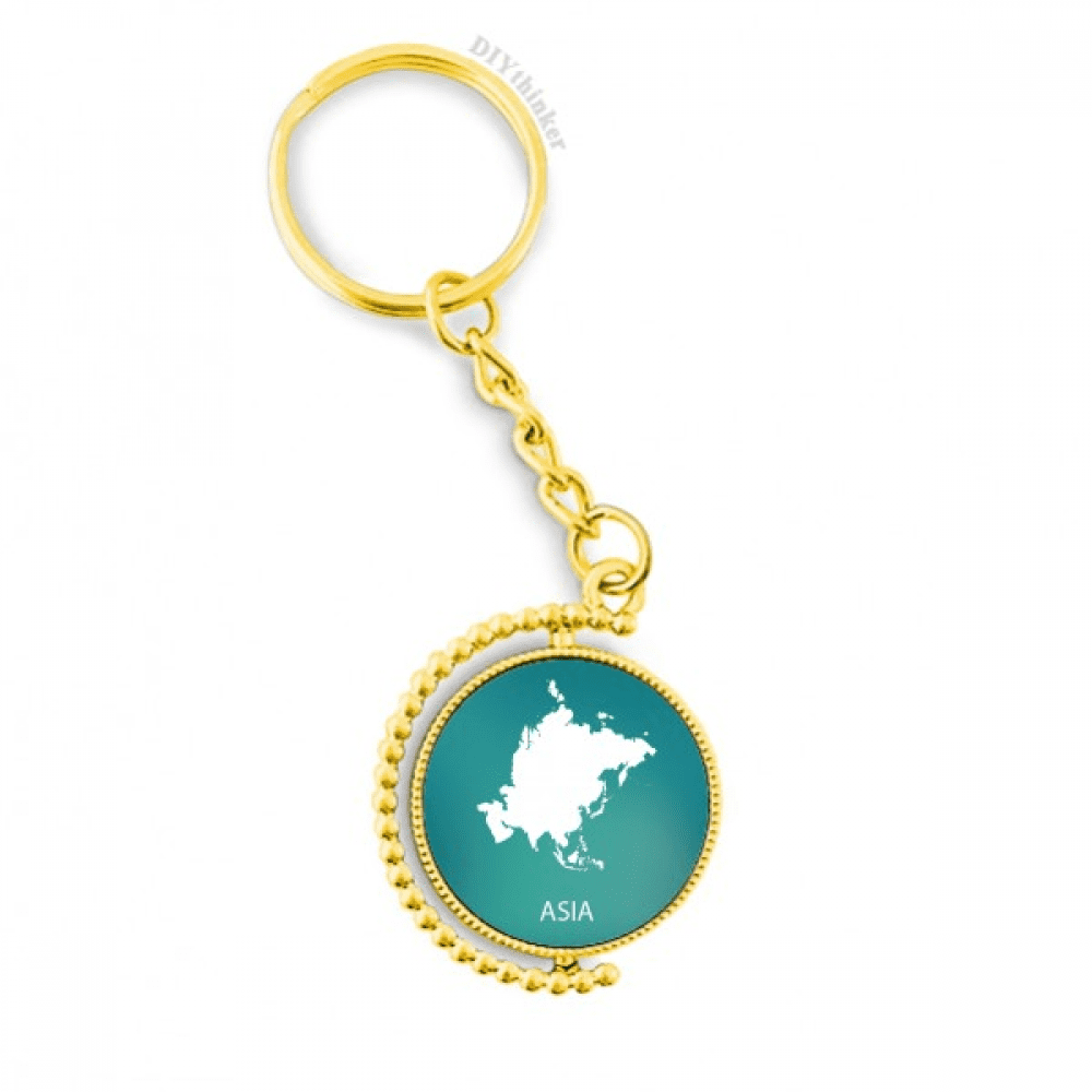 asia continent outline outline map metal connector key chain accessory ...