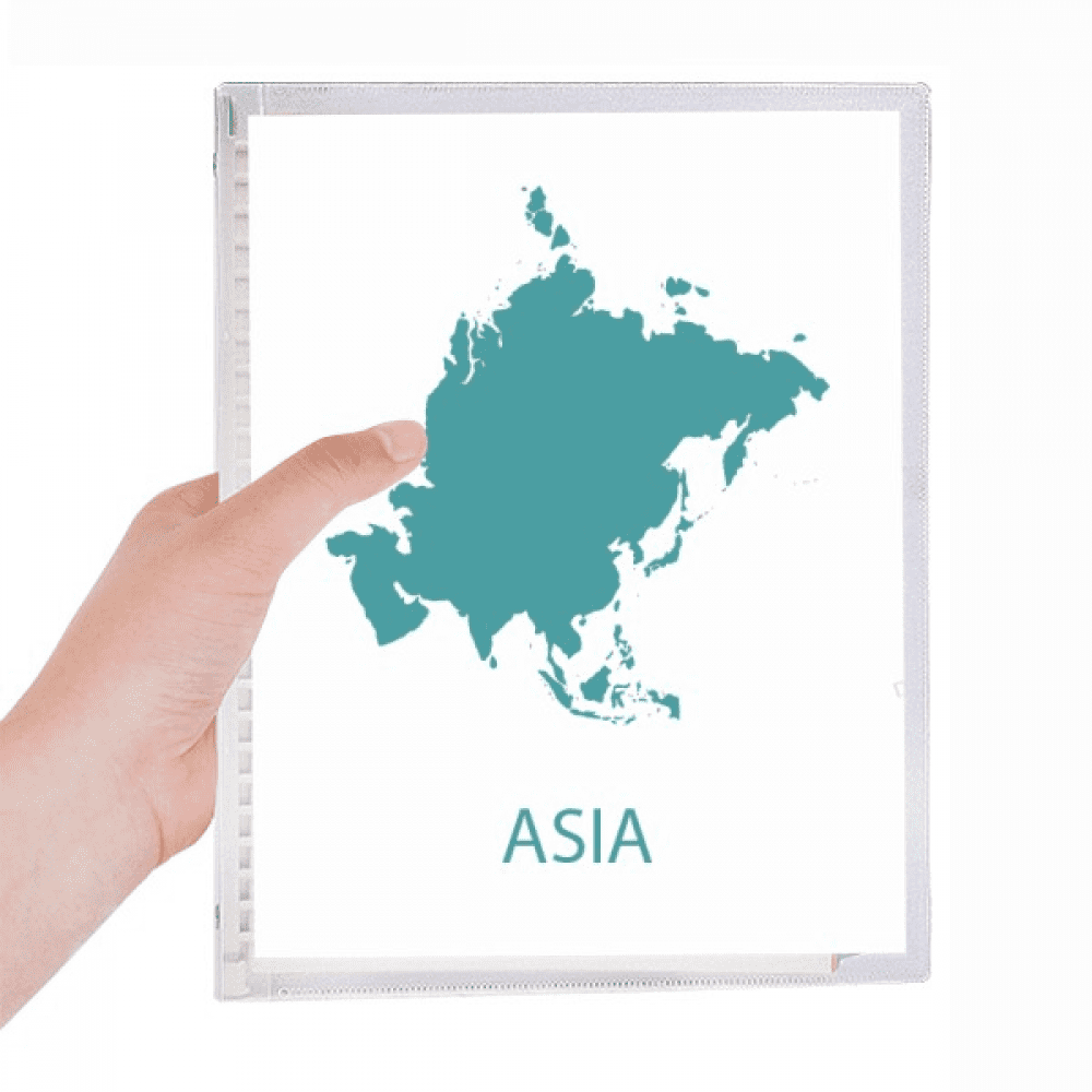asia continent outline outline map notebook loose diary refillable ...