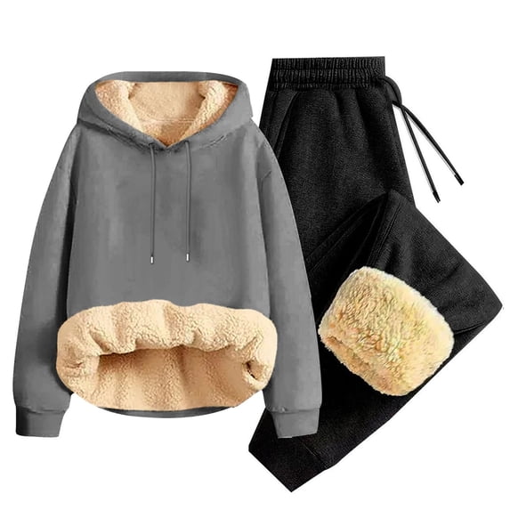 asjyhkr 2 Piece Outfits for Men Fleece-Lined Classic Pullover Hoodies ...