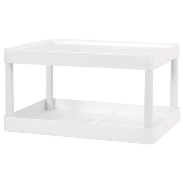 asjyhkr 2 Tier Plastic Countertop Shelf,Bathroom Organizer Vanity Tray ...