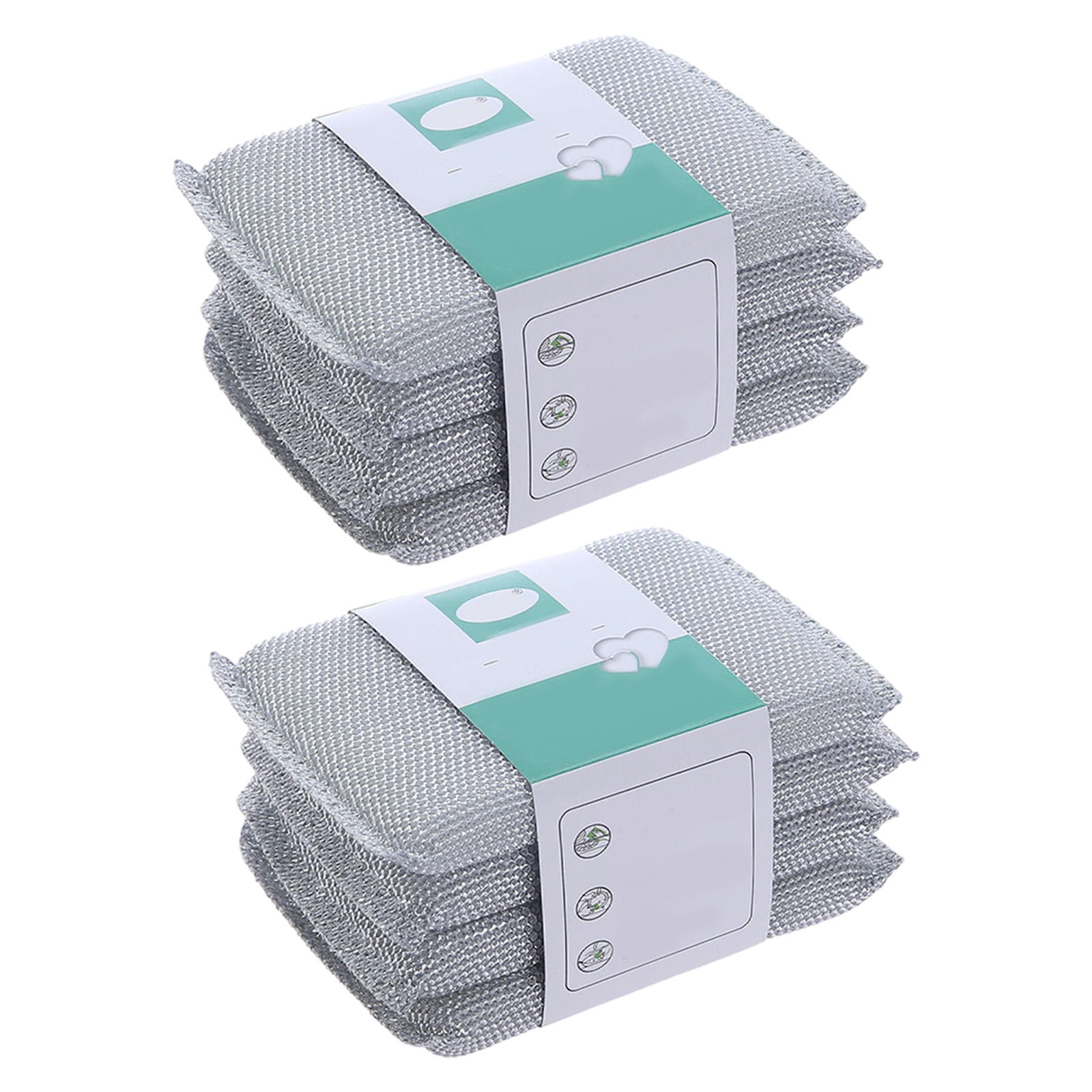 asjyhkr 8 Pack Steel Scrub Sponges for Dishes Non Scratch Scouring ...