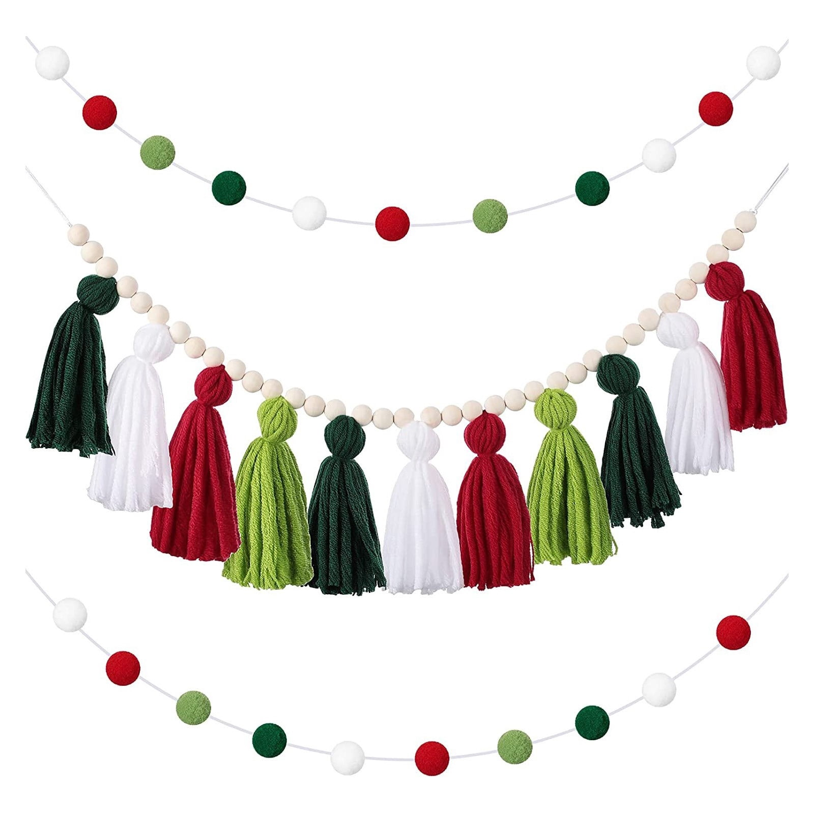 asjyhkr Boho Tassel Garland Tassel Wall Hanging Decor Cotton Tassel ...
