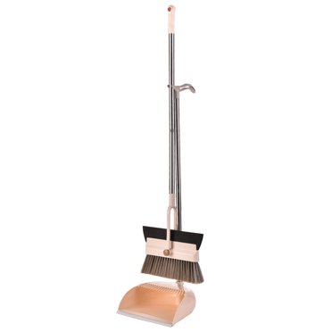TreeLen Long Handle Broom and Dustpan Set, Upright Dustpan Combo ...
