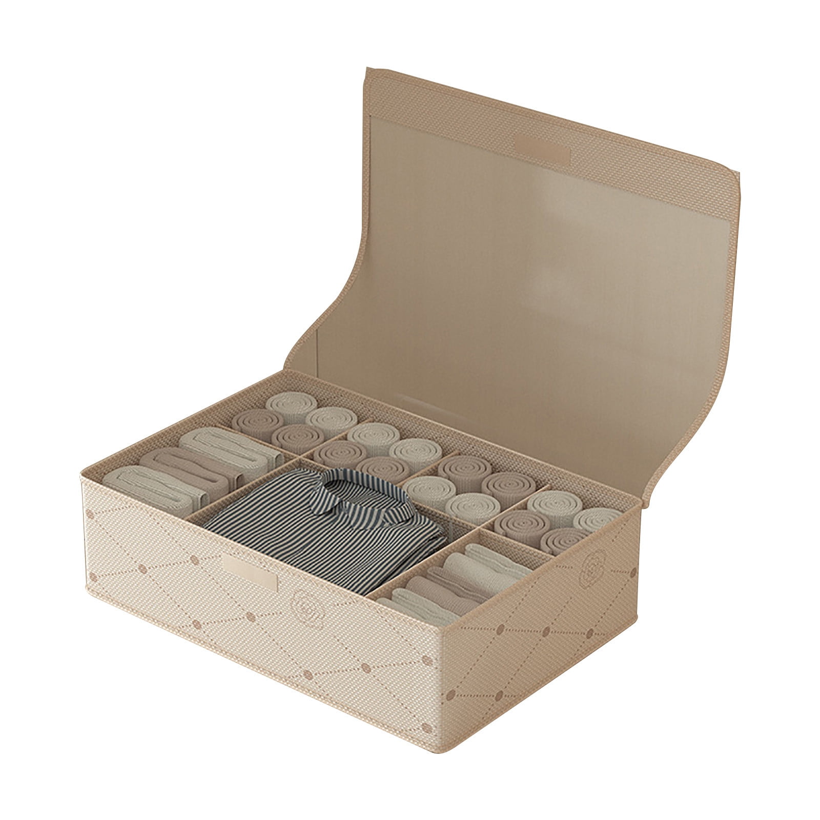 asjyhkr Closet Underwear Organizer Storage Box with Lid, 7 Cell ...