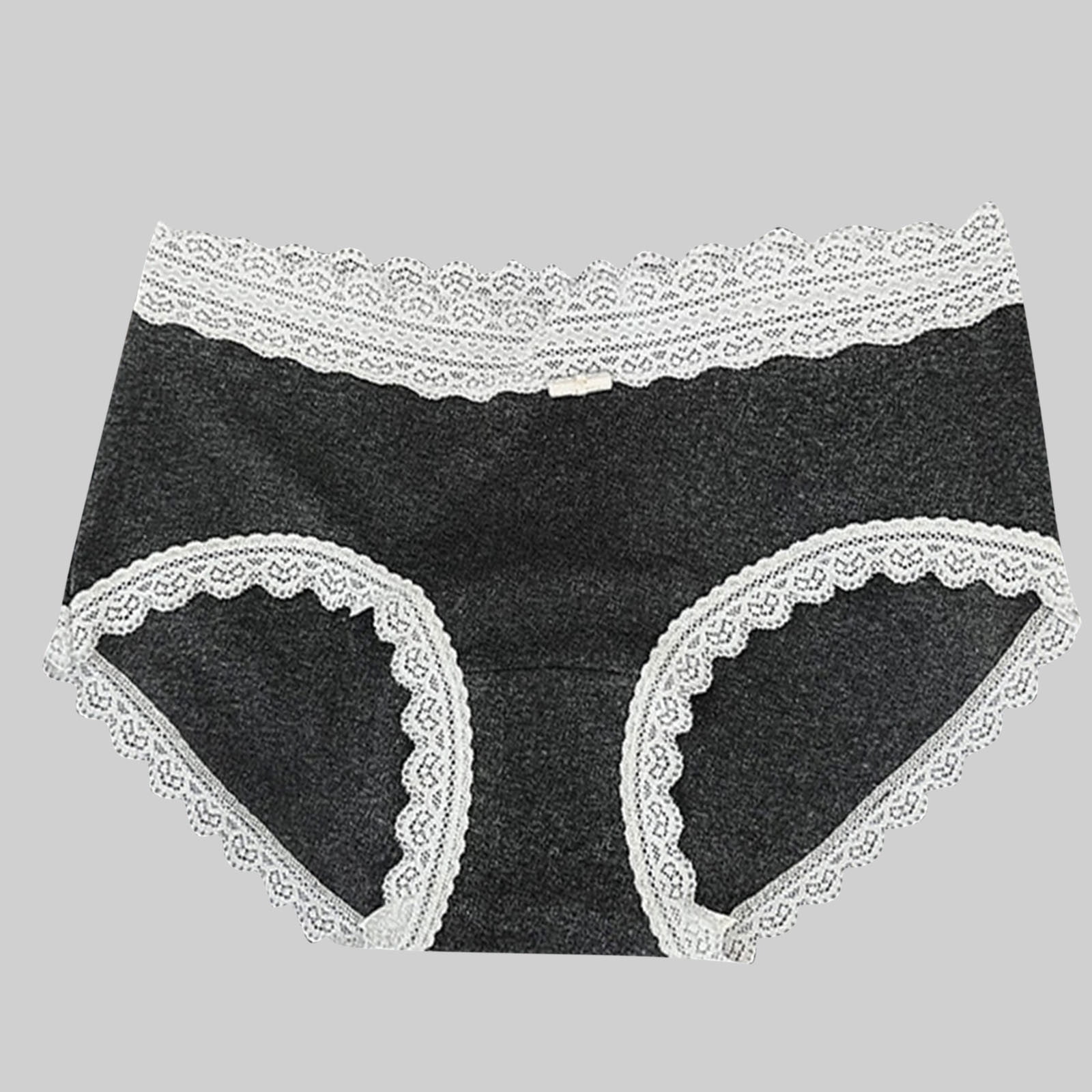 asjyhkr Cotton Underwear for Women Lace High Waist Breathable Brief ...