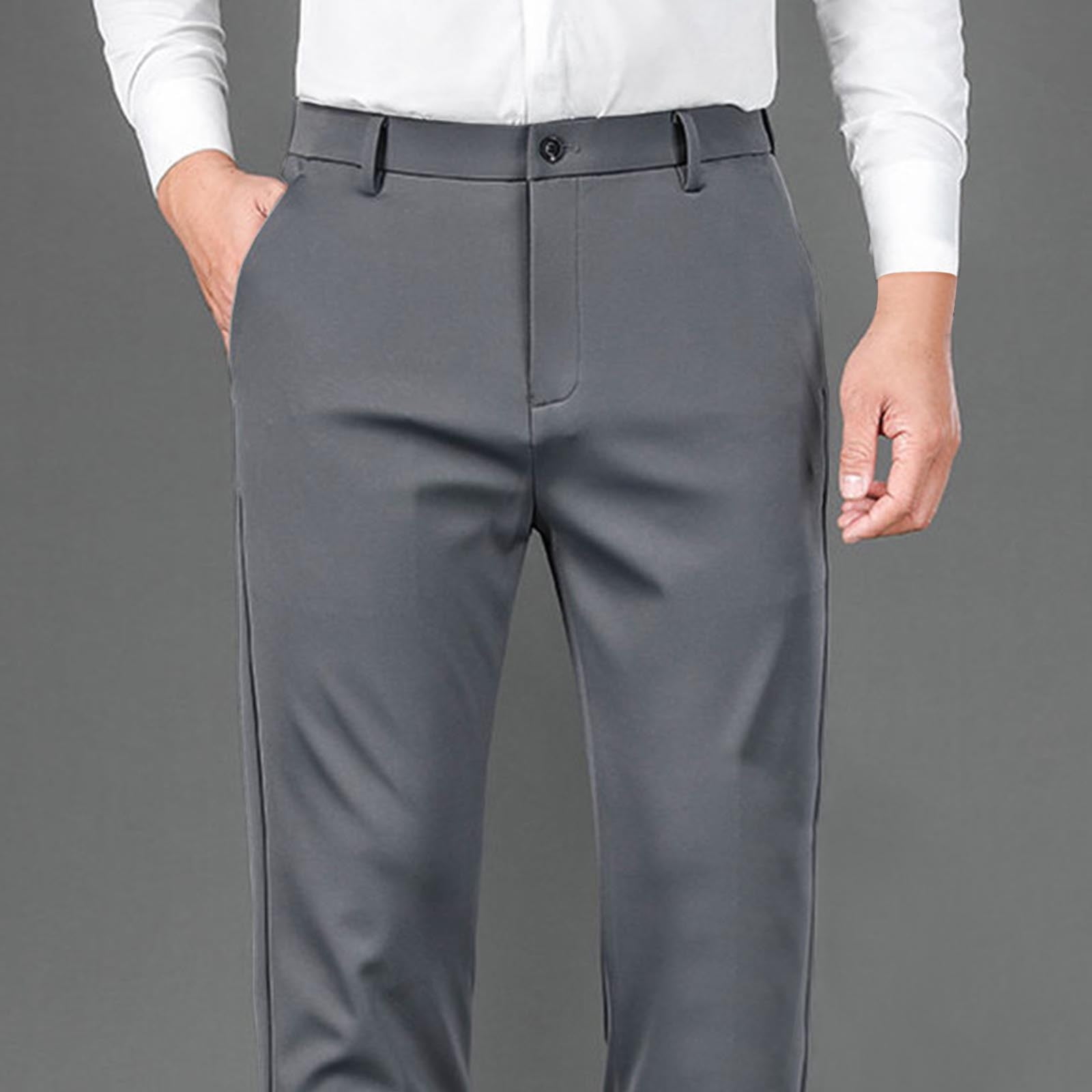 asjyhkr Dress Pants for Men Flat Front High Waistband Casual Work ...