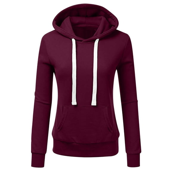 asjyhkr Hoodies for Women Long Sleeve Hooded Drawstring Pullover Casual ...