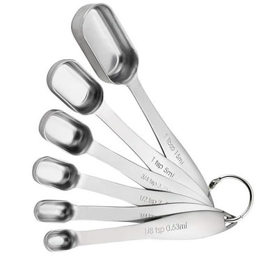 Premium 18/8 Stainless Steel Measuring Spoons Set, 6pc with US and ...