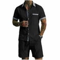 asjyhkr Mens 2 Piece Short Sets Summer Button-Up Shirts Drawstring ...