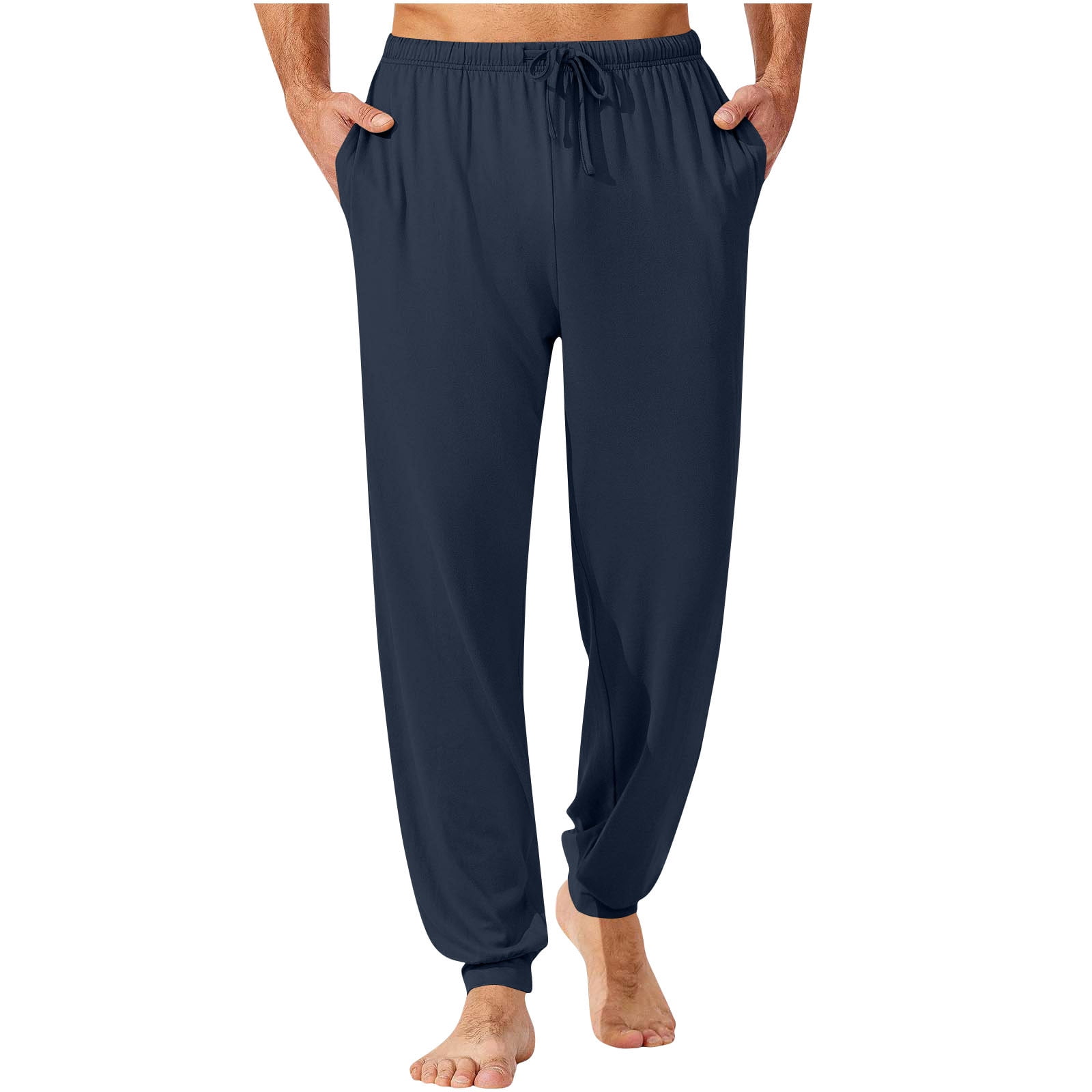 asjyhkr Mens Pajama Pants Elastic Waist Drawstring Jogger Lightweight ...