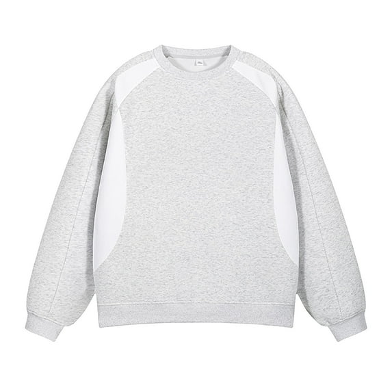 asjyhkr Mens Shirts Long Sleeve Crew Neck Pullover Color Block Casual ...