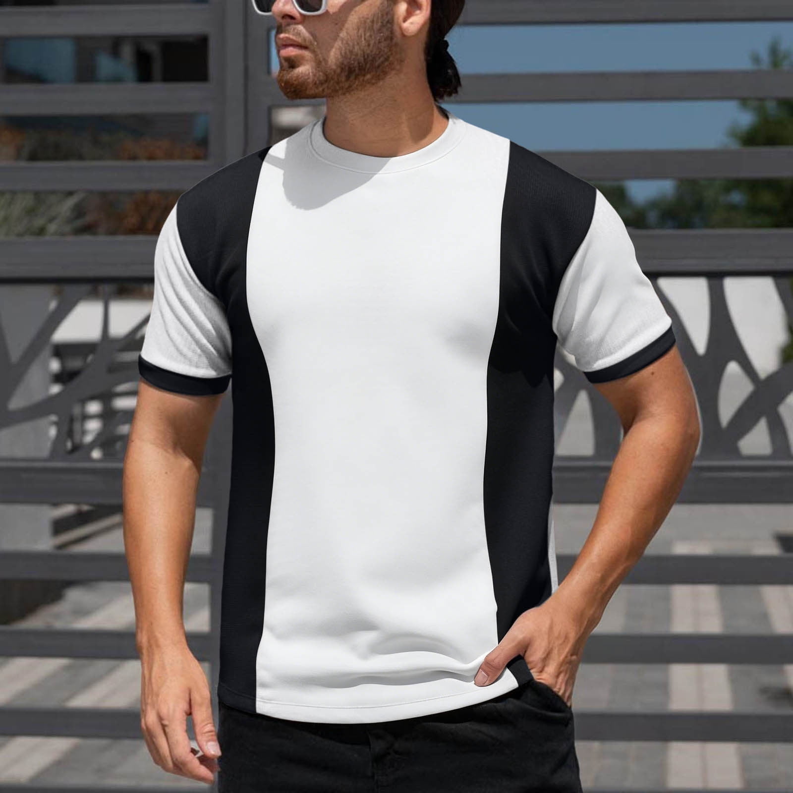 asjyhkr Mens Short Sleeve T-Shirts Crewneck Loose Fitted Comfy Workout ...