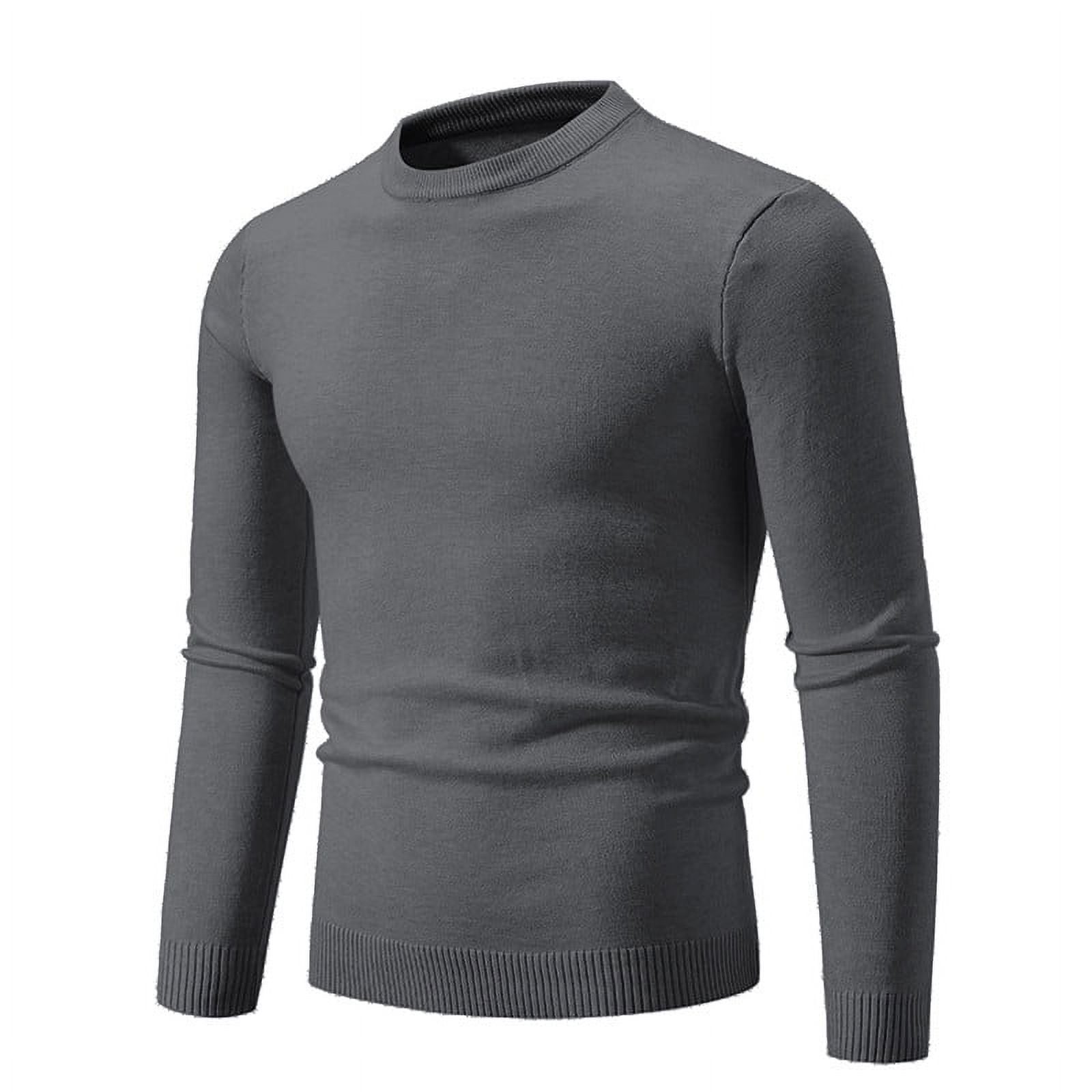 asjyhkr Mens Sweaters Crew Neck Long Sleeve Knit Pullover Casual ...