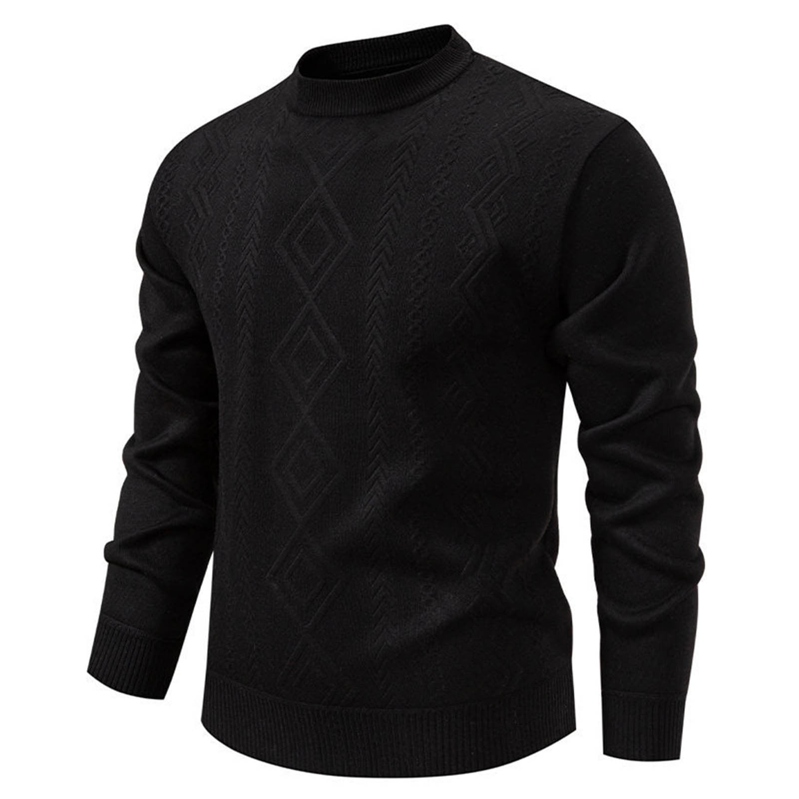 asjyhkr Mens Sweaters Crew Neck Long Sleeve Stretch Knit Pullover ...