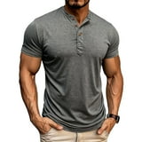 asjyhkr Mens T Shirts Short Sleeve Basic Tees Henley T-Shirts Comfy ...