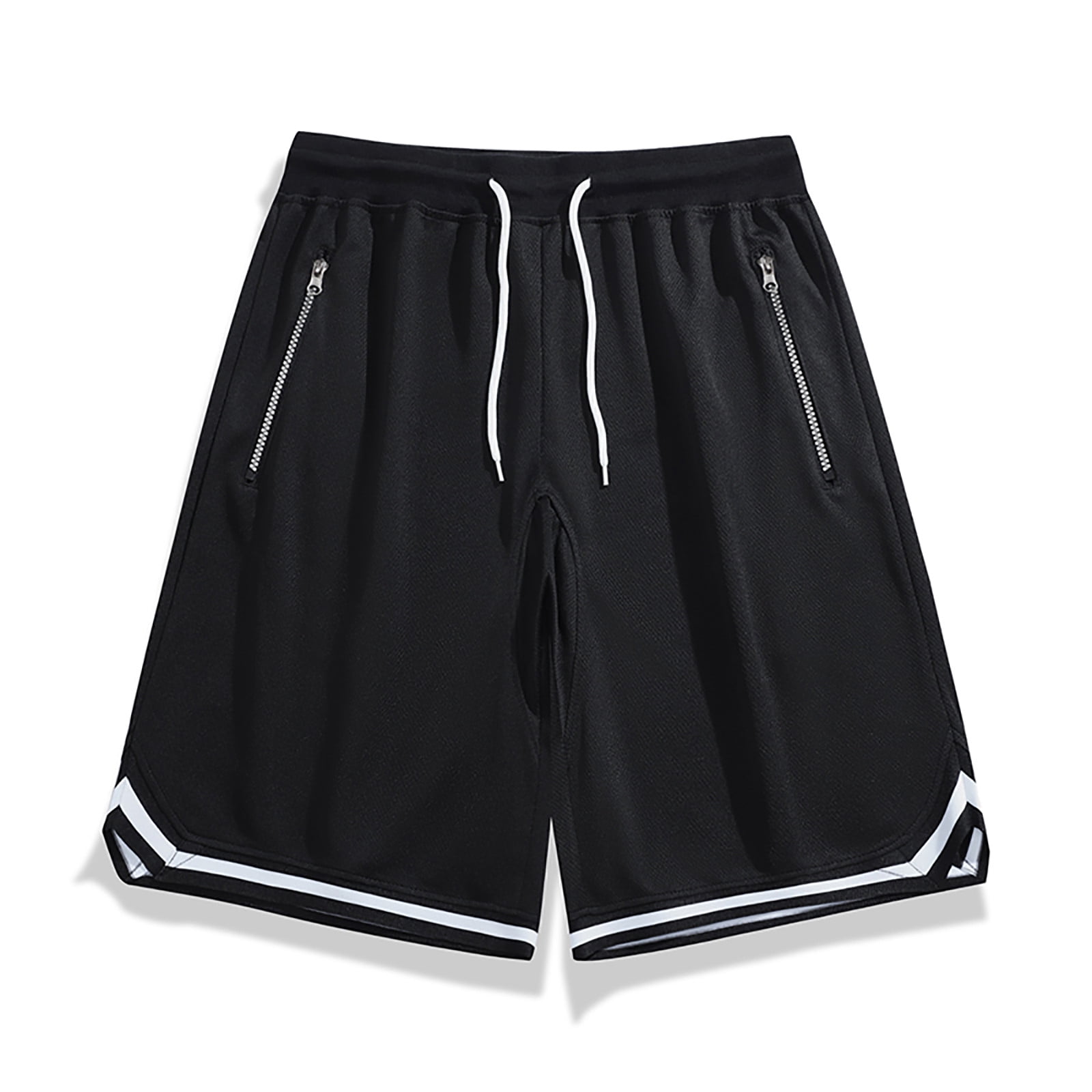 asjyhkr Mens Workout Shorts with Zipper Pockets Drawstring Workout ...
