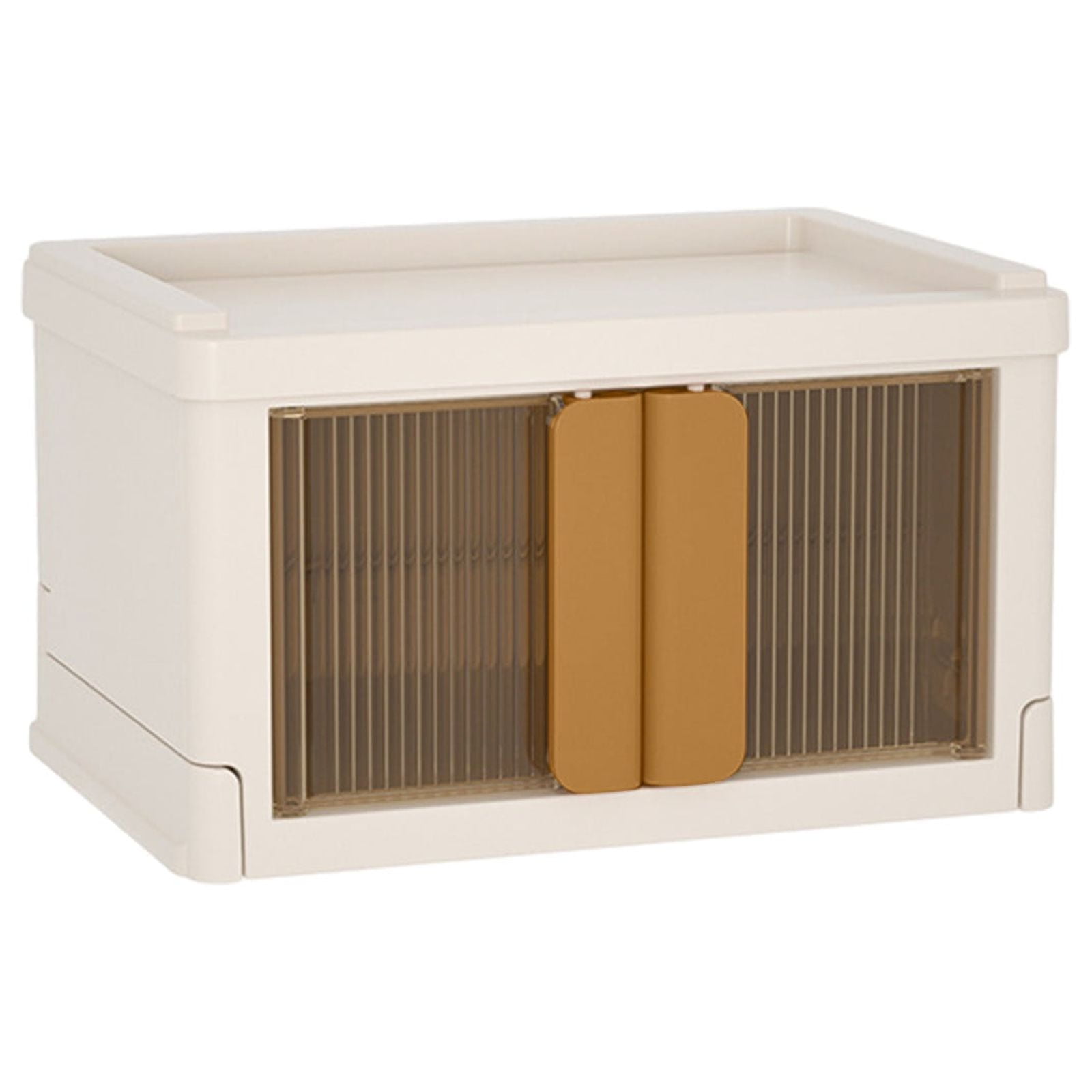 asjyhkr Mini Plastic Storage Crate, Desk Organizer with Lid, Foldable ...