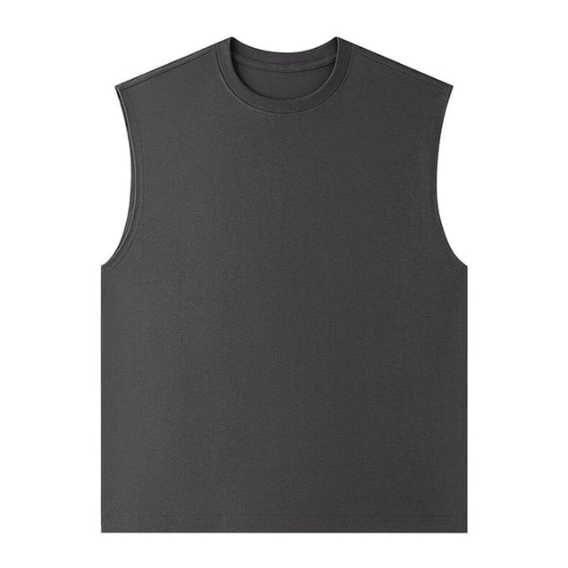 Asjyhkr Plus Size Mens Tank Tops Crew Neck Sleeveles Workout Shirts Loose Fitted Basketball