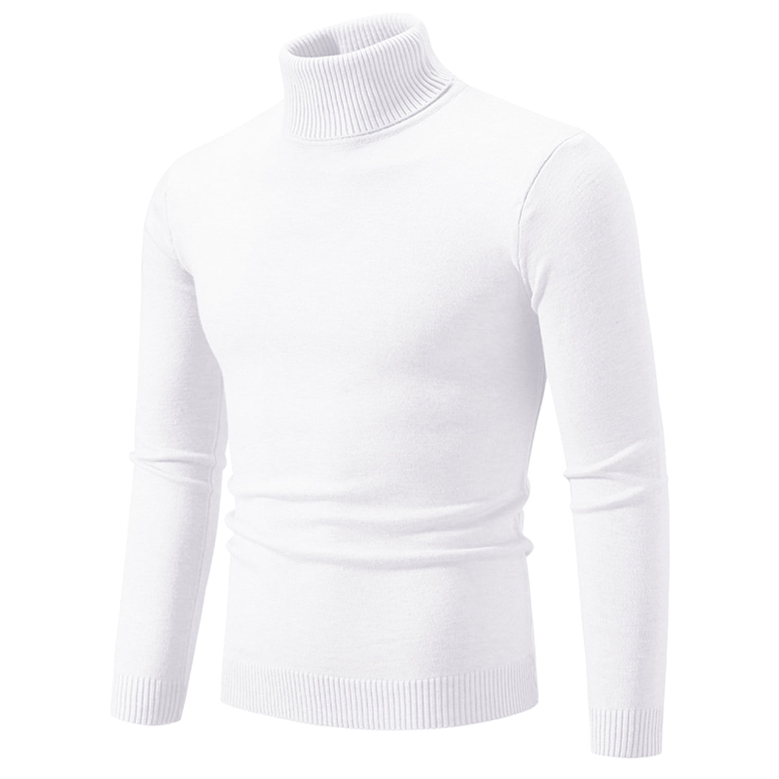 asjyhkr Plus Size Sweaters for Men Long Sleeve High Neck Knit ...