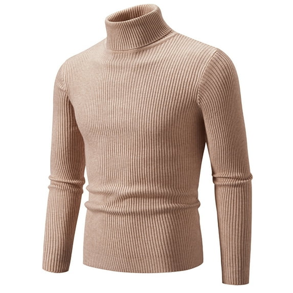 asjyhkr Plus Size Sweaters for Men Long Sleeve High Neck Knit ...