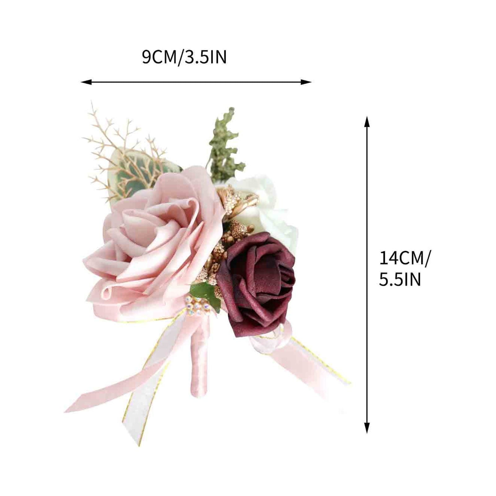 asjyhkr Rose Wrist Corsage and Boutonnier Set Flower Wrist Corsage ...