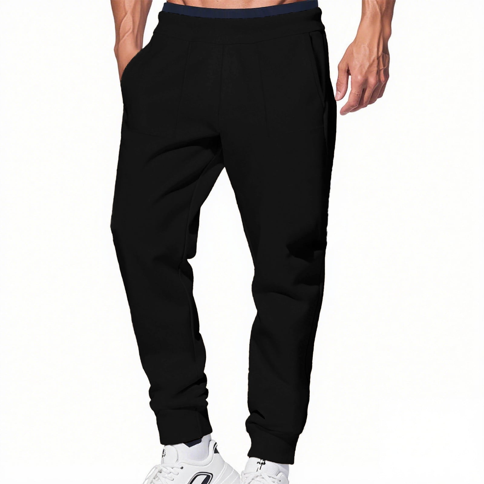 asjyhkr Sweatpants for Men Elastic Waist Jogger Thermal Casual Solid ...
