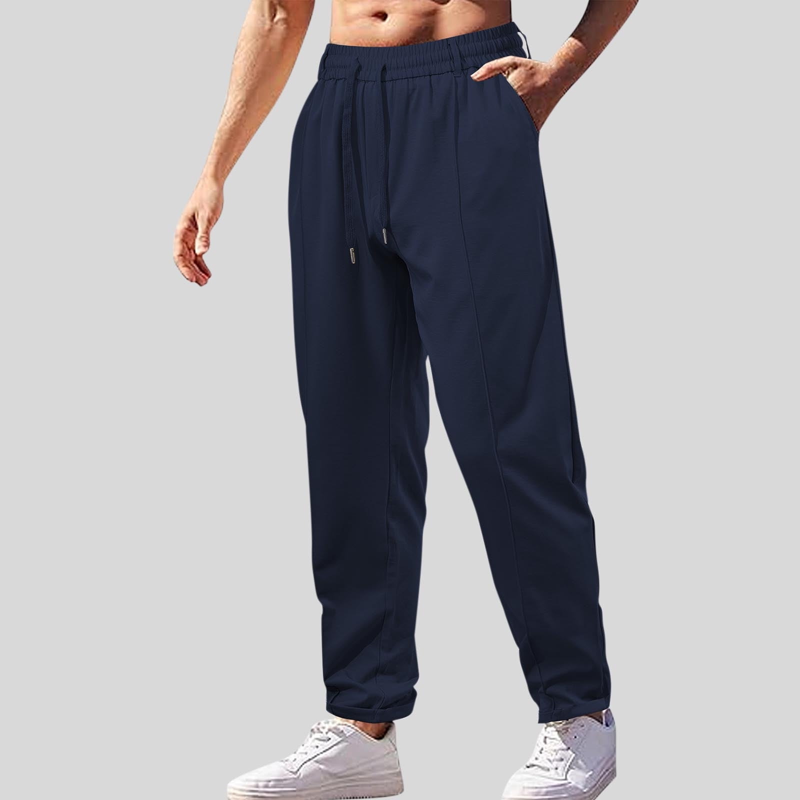 asjyhkr plus size sweatpants for men elastic waist drawstring jogger ...