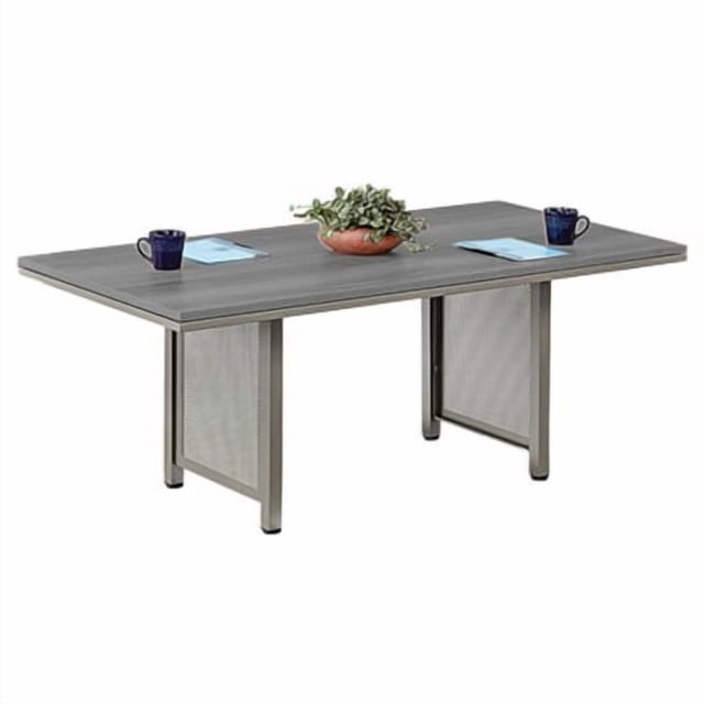 at Work 6'x 3' Conference Table Gray Laminate/Brushed Nickel Painted ...