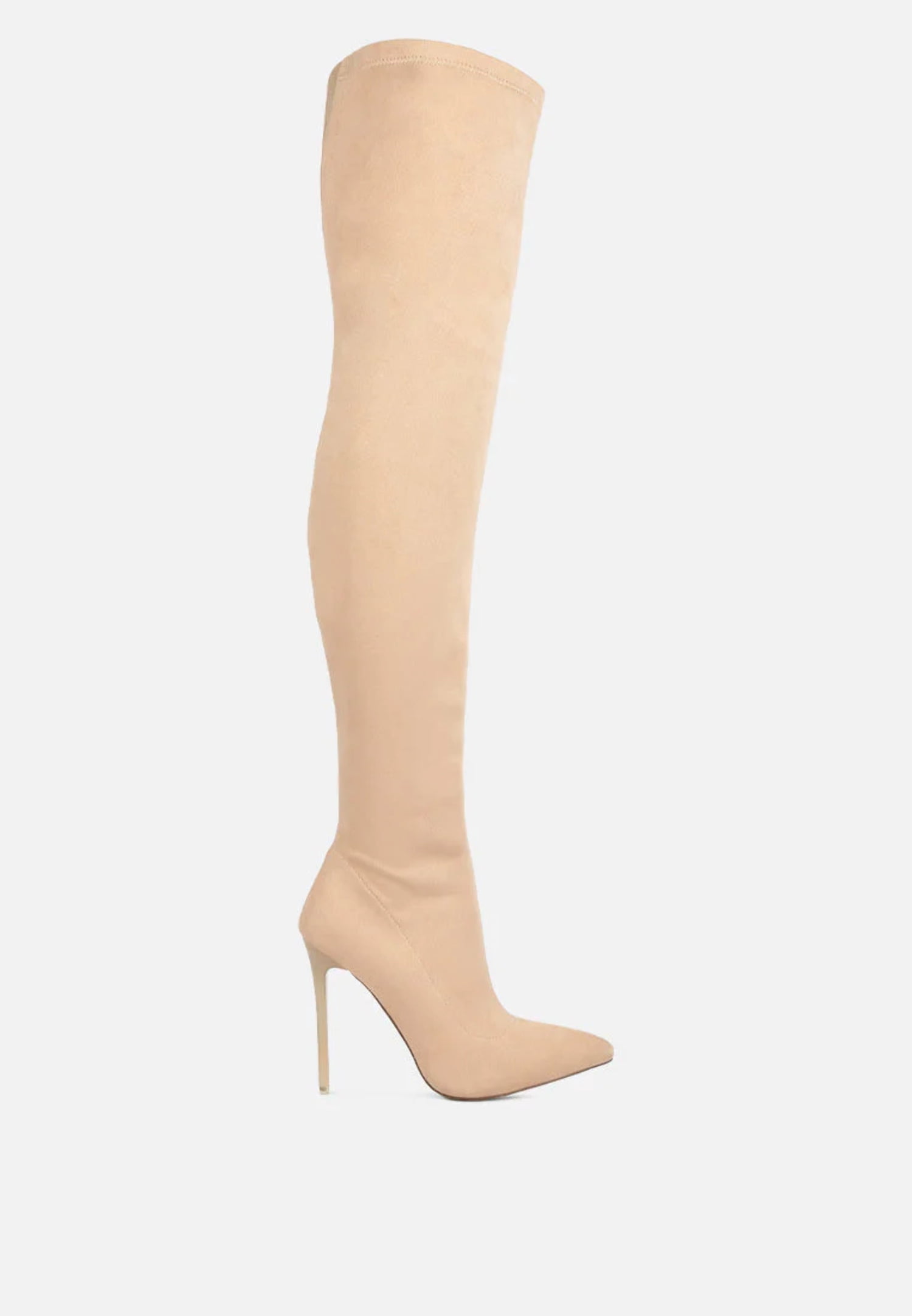 atelier stretch faux suede stiletto long boots by London Rag - Walmart.com