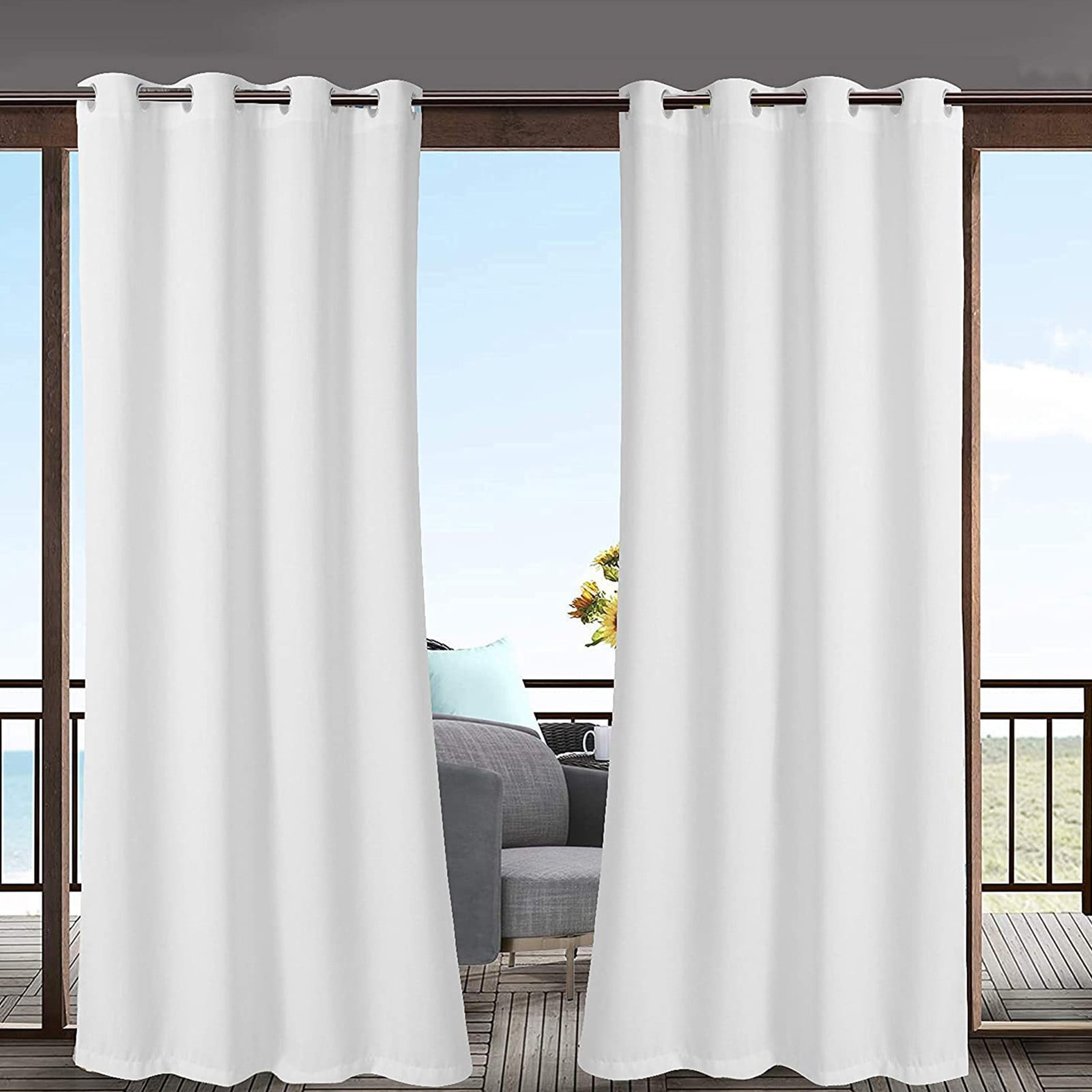𝐖aterproof Outdoor Curtains Privacy 𝐔𝐕 Block Thermal Insulating ...