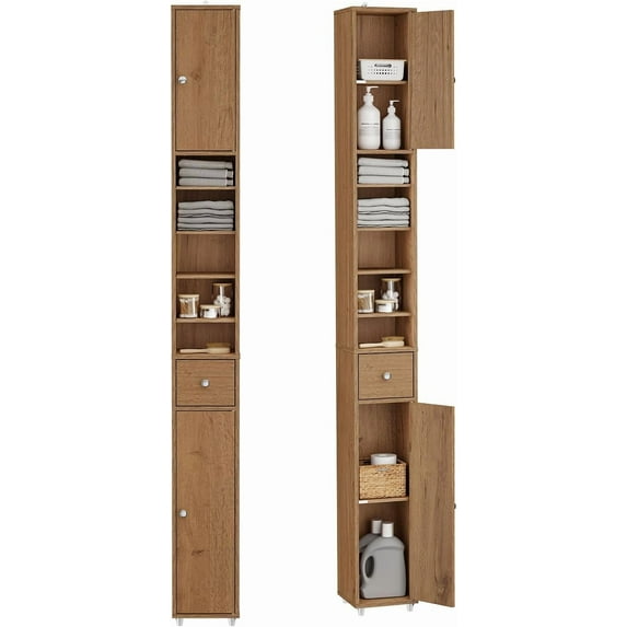 athroom Narrow Storage Cabinet, Skinny Tall Unit with Adjustable ...
