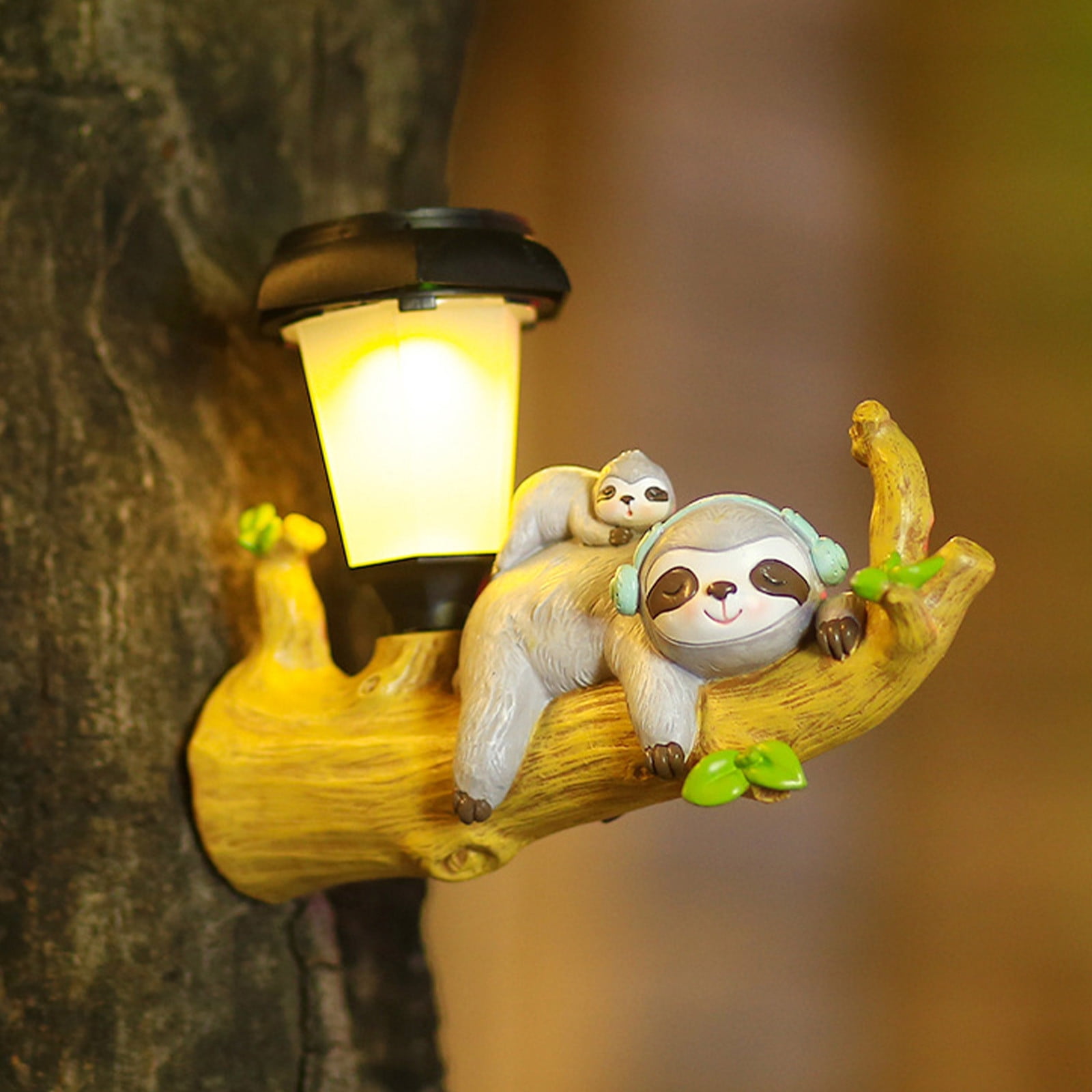 atinetok Patio LED Solar Lights Sloth Hanging Lights Animals Outdoor ...