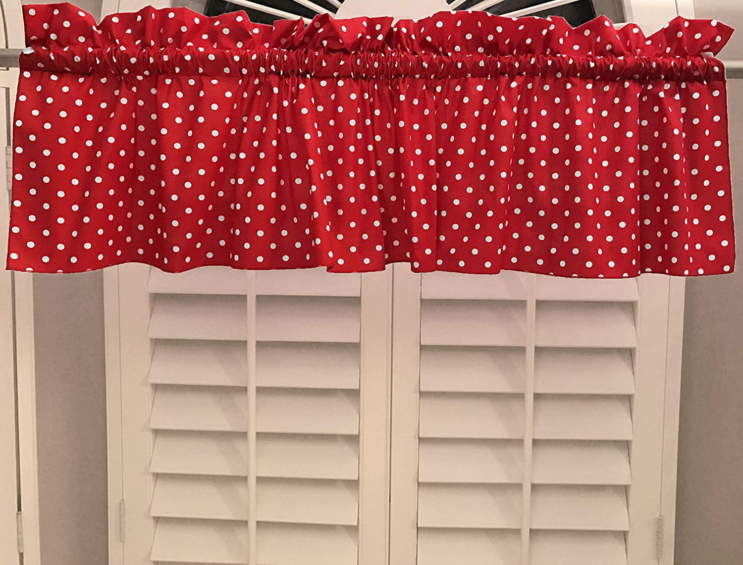 ative Cotton Dots Window Valance 58 Inch Wide/Modern for Kitchen ...