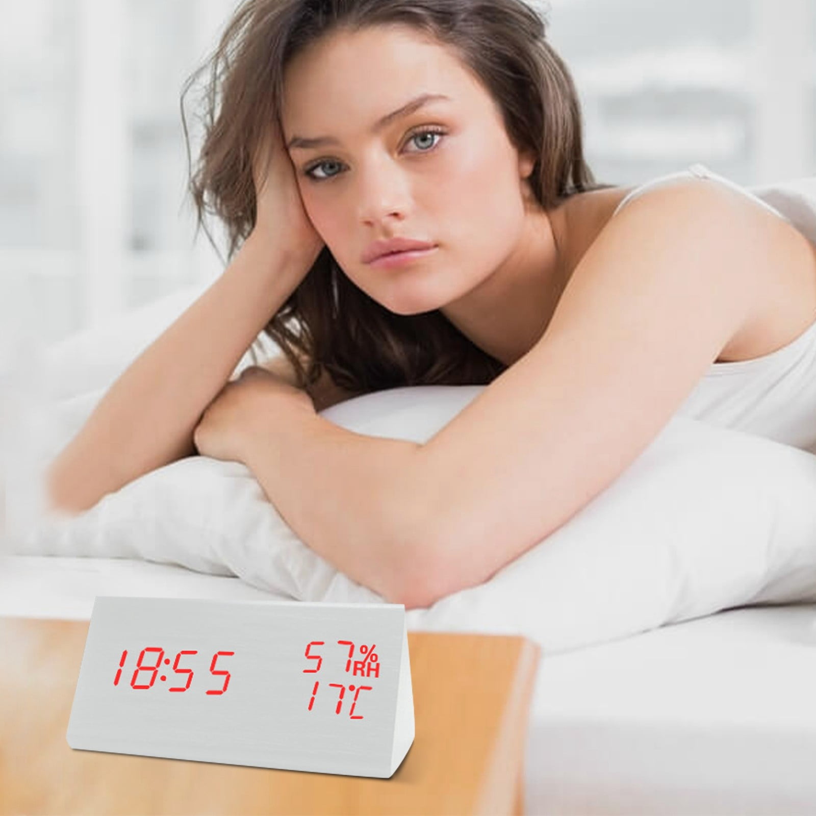 atomic clock modern wall clocks New Temperature And Humidity ...