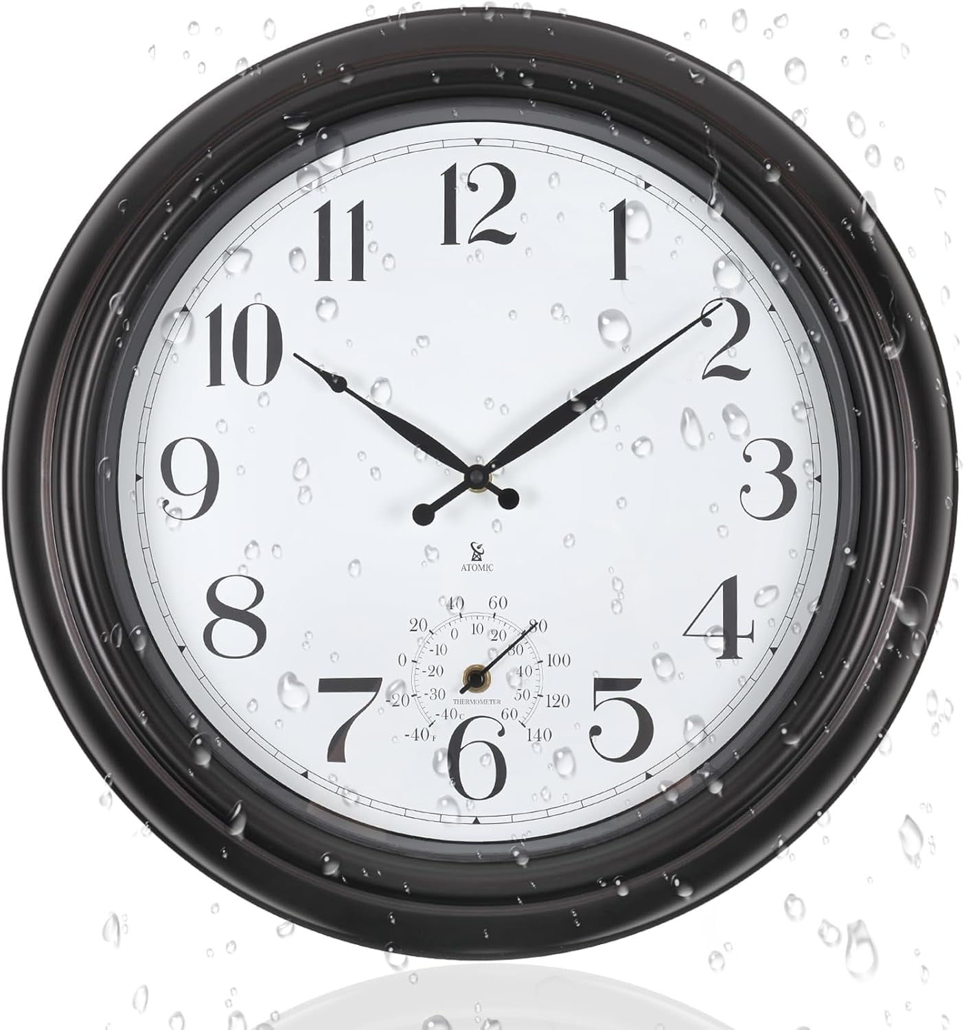 atomic outdoor wall clock 18 inch sealed outdoor waterproof clock with ...