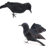 atopo 2-Pack Black Realistic Crows Lifesize Black Feathered Crow for ...