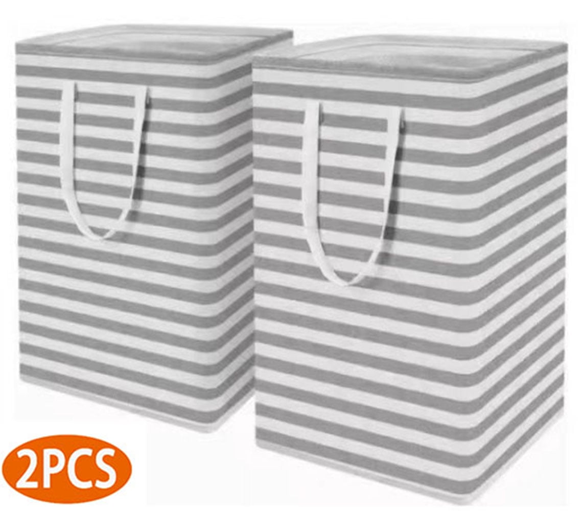 atopo 2 Pack Fabric Laundry Baskets Waterproof Clothes Hamper Storage ...