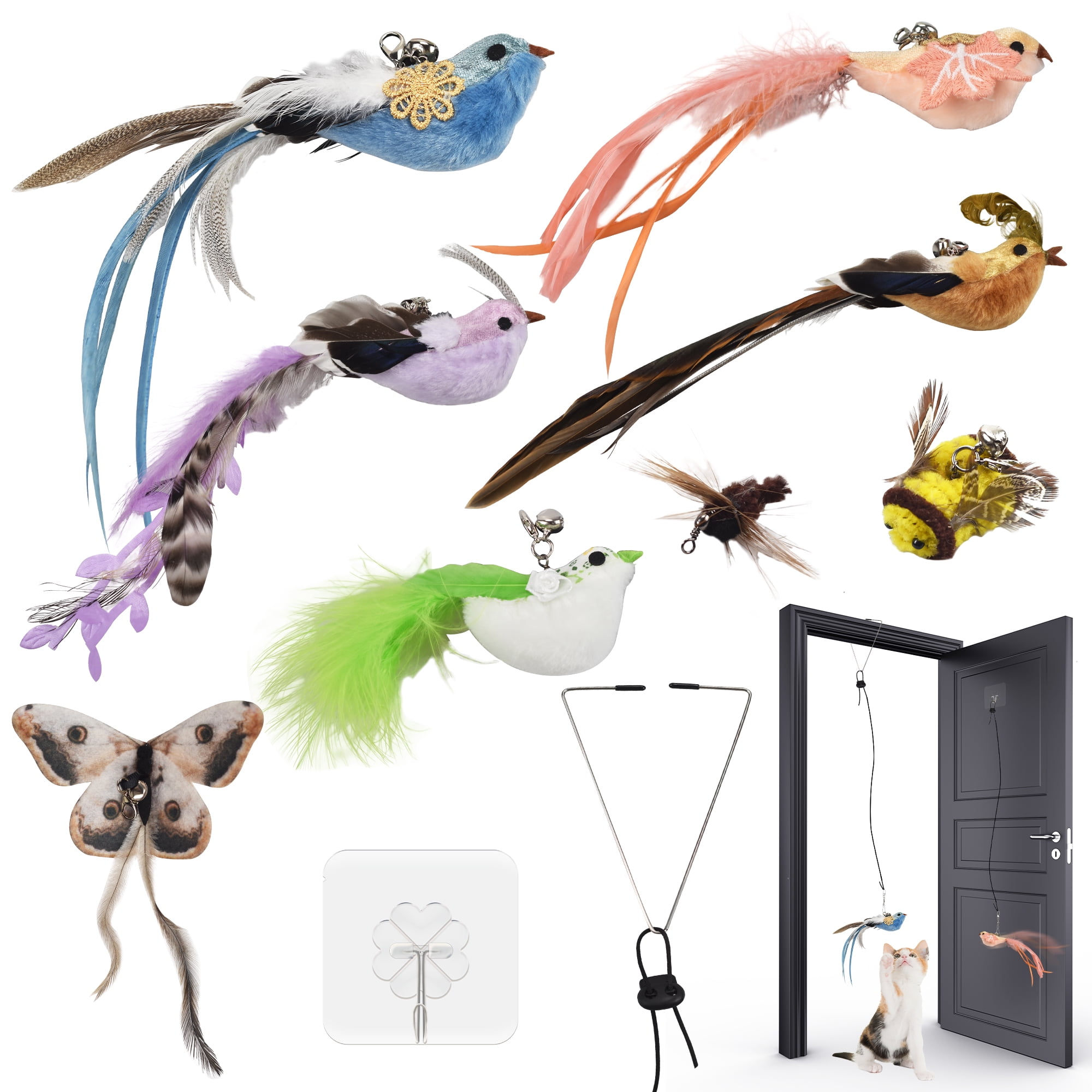 atopo Interactive Cat Toys for Indoor Cats, Cat Feather Toy, Hanging ...