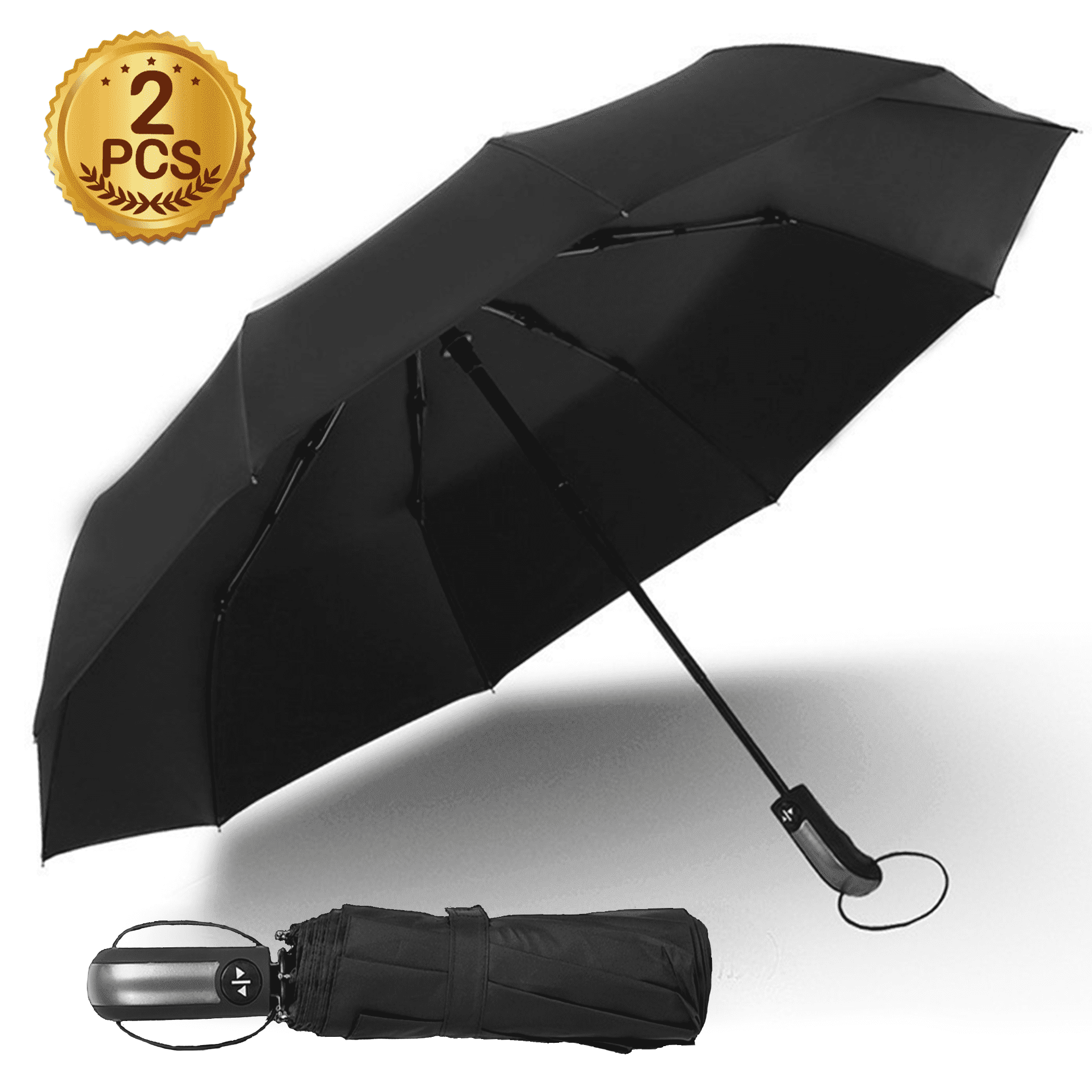 atopo 2 Pack Windproof Compact Umbrellas for Rain, Portable Automatic ...