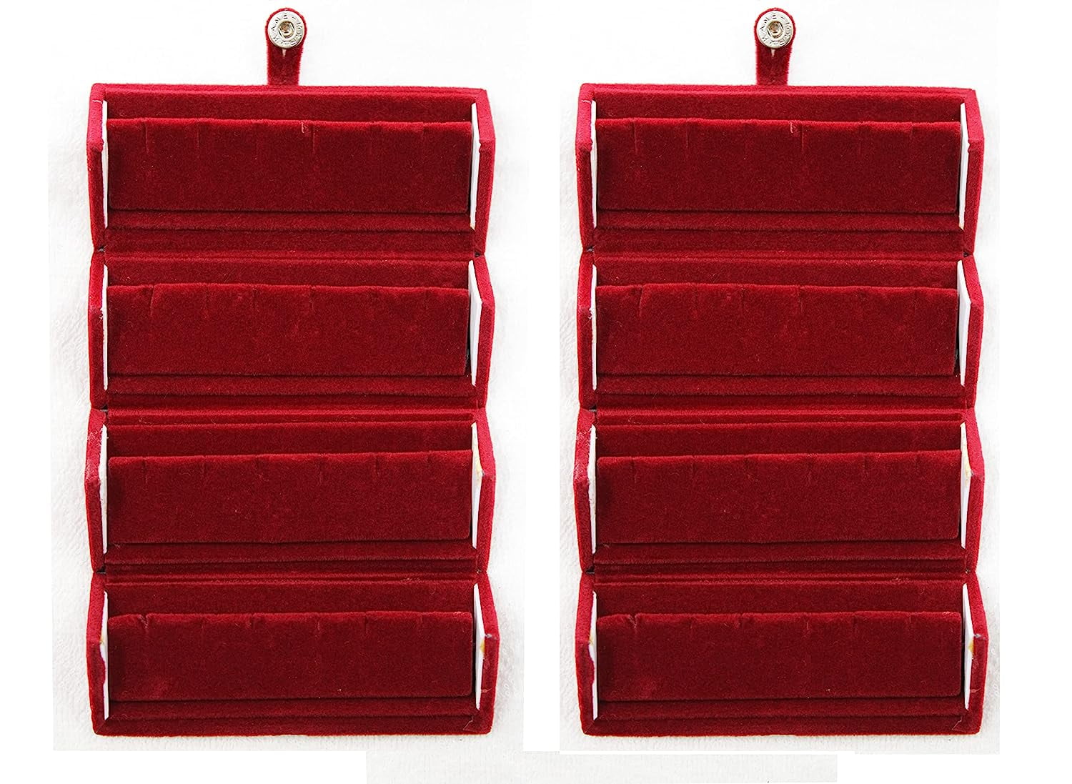 atorakushon Maroon Velvet Ring Earring Organizer Make Up Jewellery ...