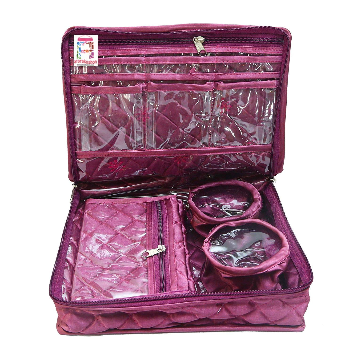 atorakushon Satin Makeup Pouches Vanity Portable Jewelery Storage ...