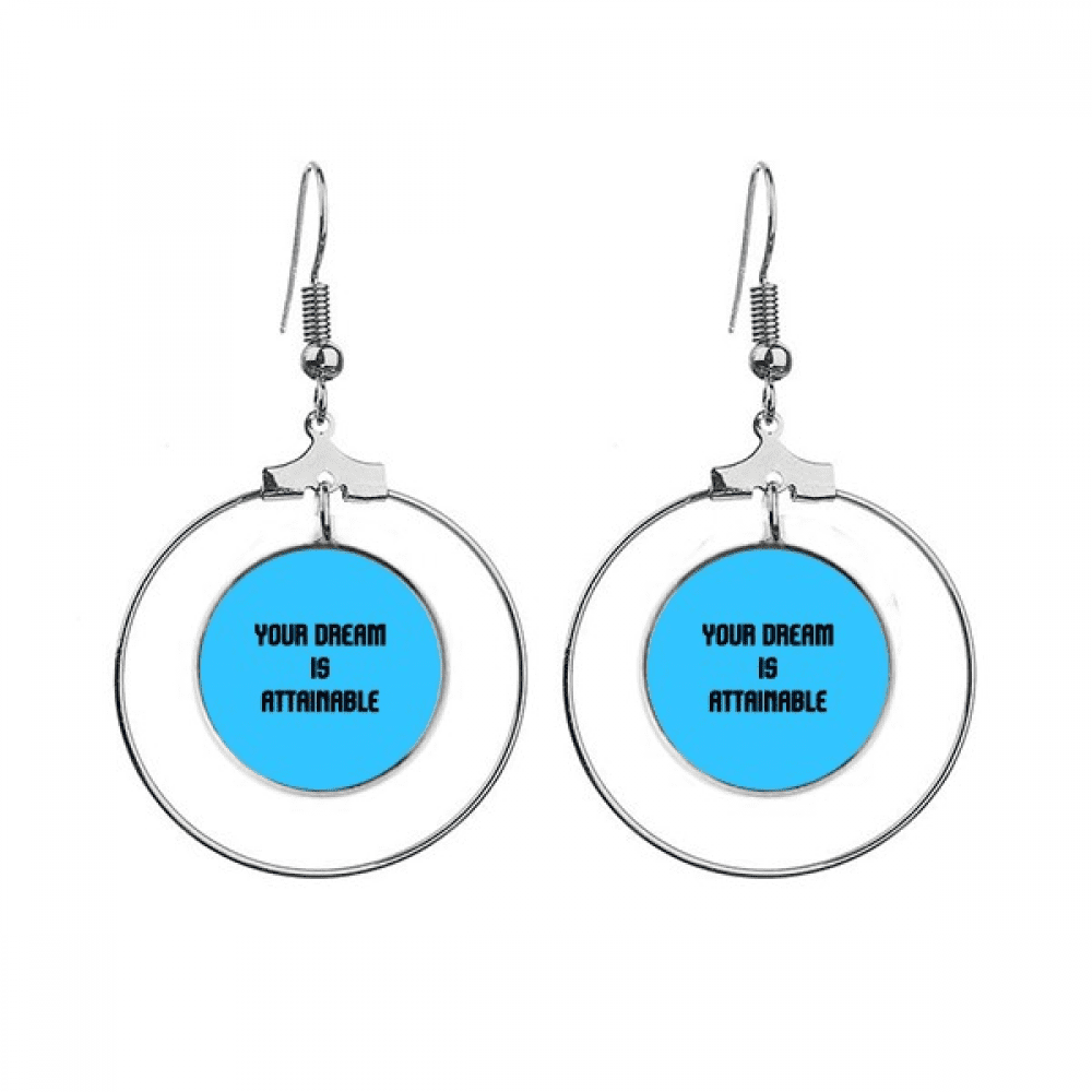 attainable inspirational quote sayings earrings dangle hoop jewelry ...