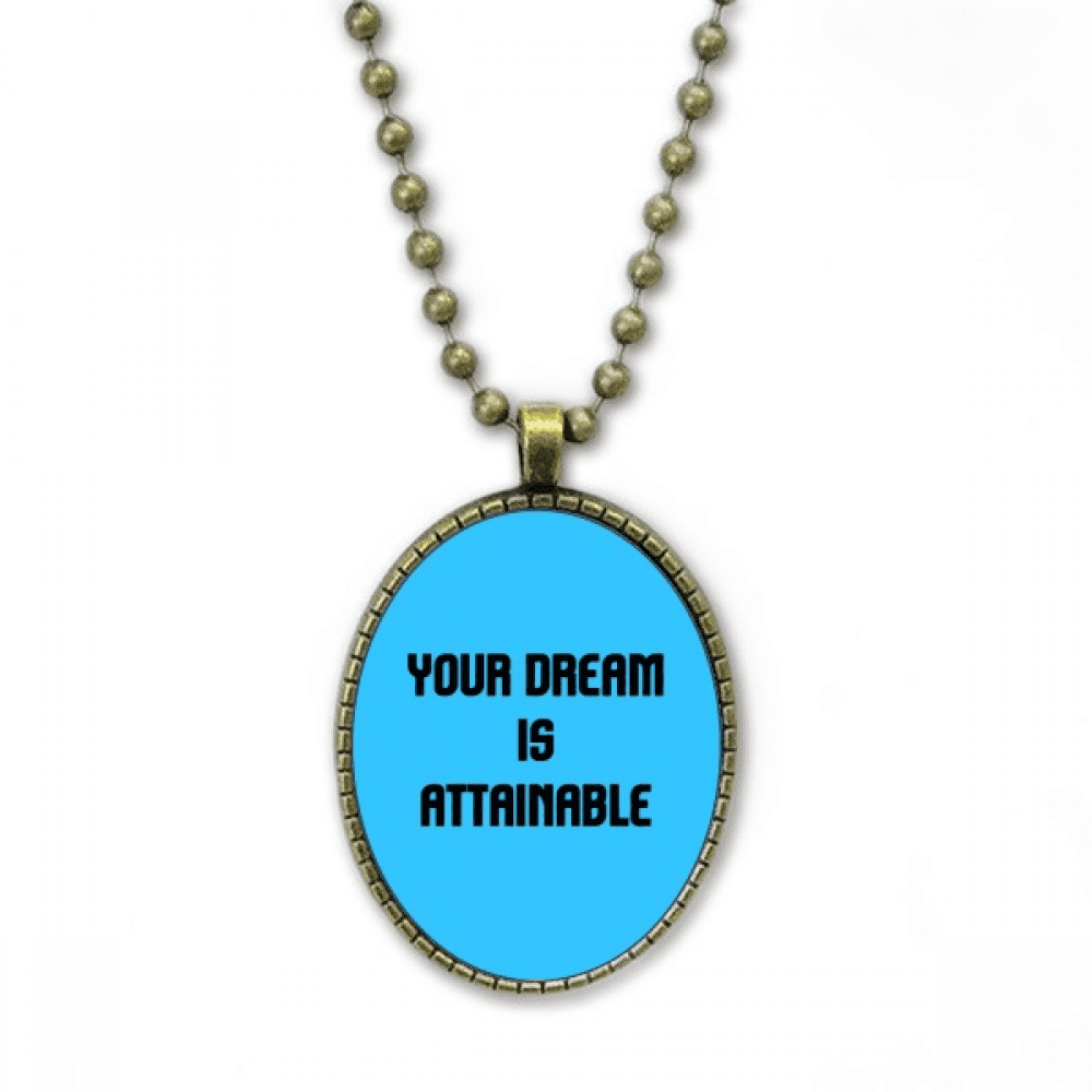 attainable inspirational quote sayings necklace vintage chain bead ...