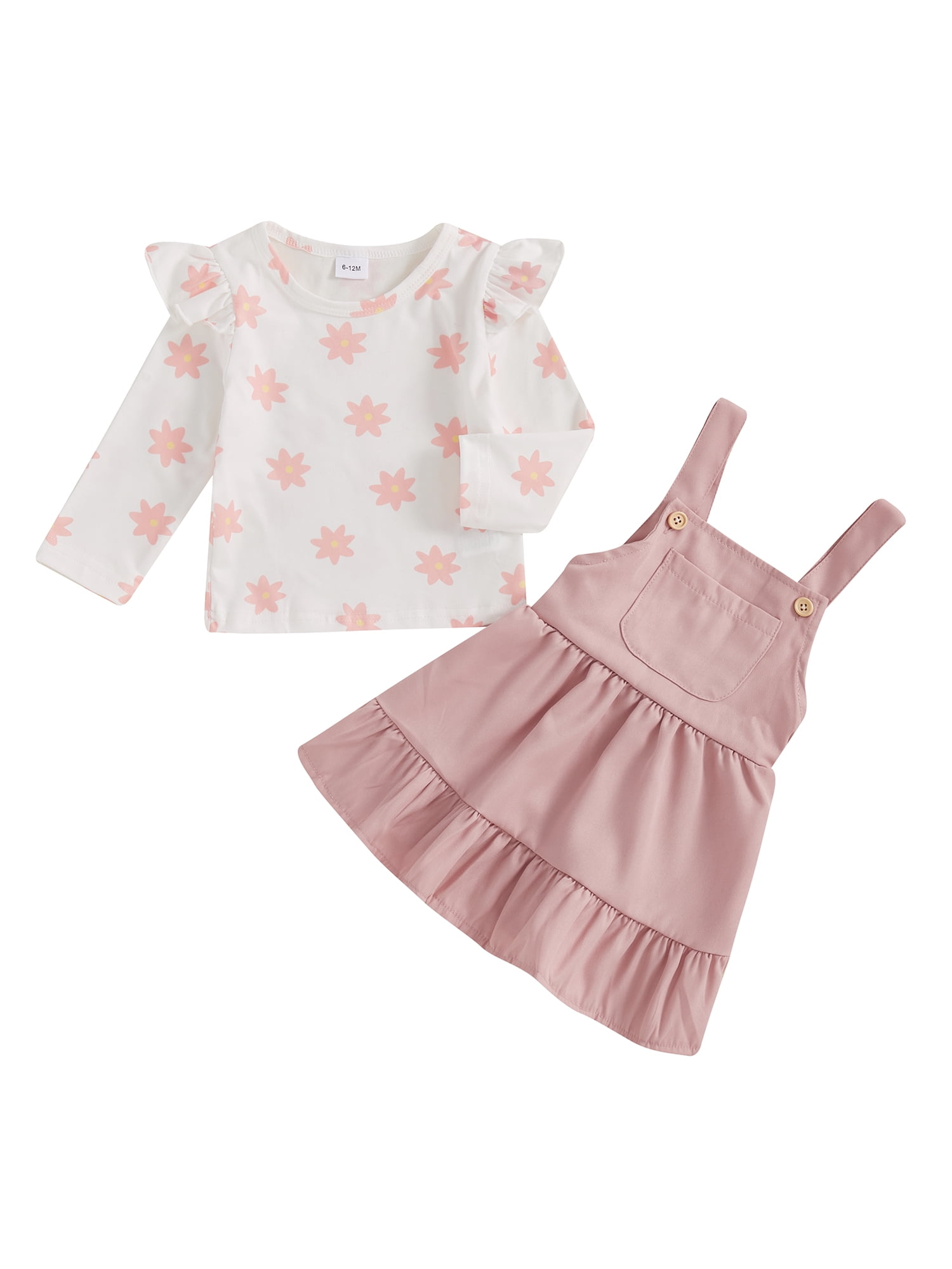 aturustex 2-Piece Little Girls Casual Skirt Set 6M 12M 18M 2T 3T 4T Toddler Baby Long Sleeve ...