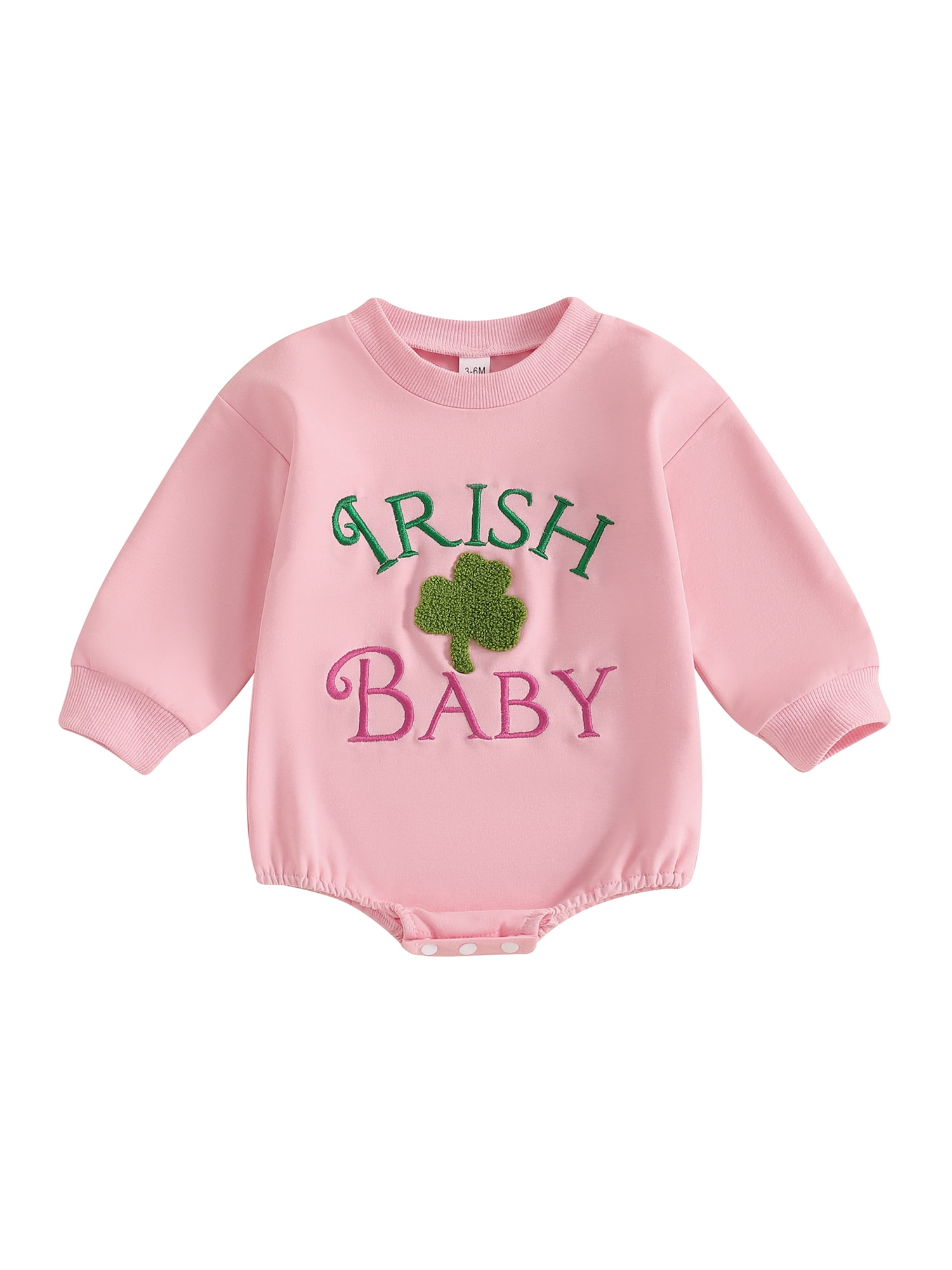aturustex Infant Baby Girl Irish Bubble Romper 0 3M 6M 12M 18M Newborn Long Sleeve Sweatshirt ...