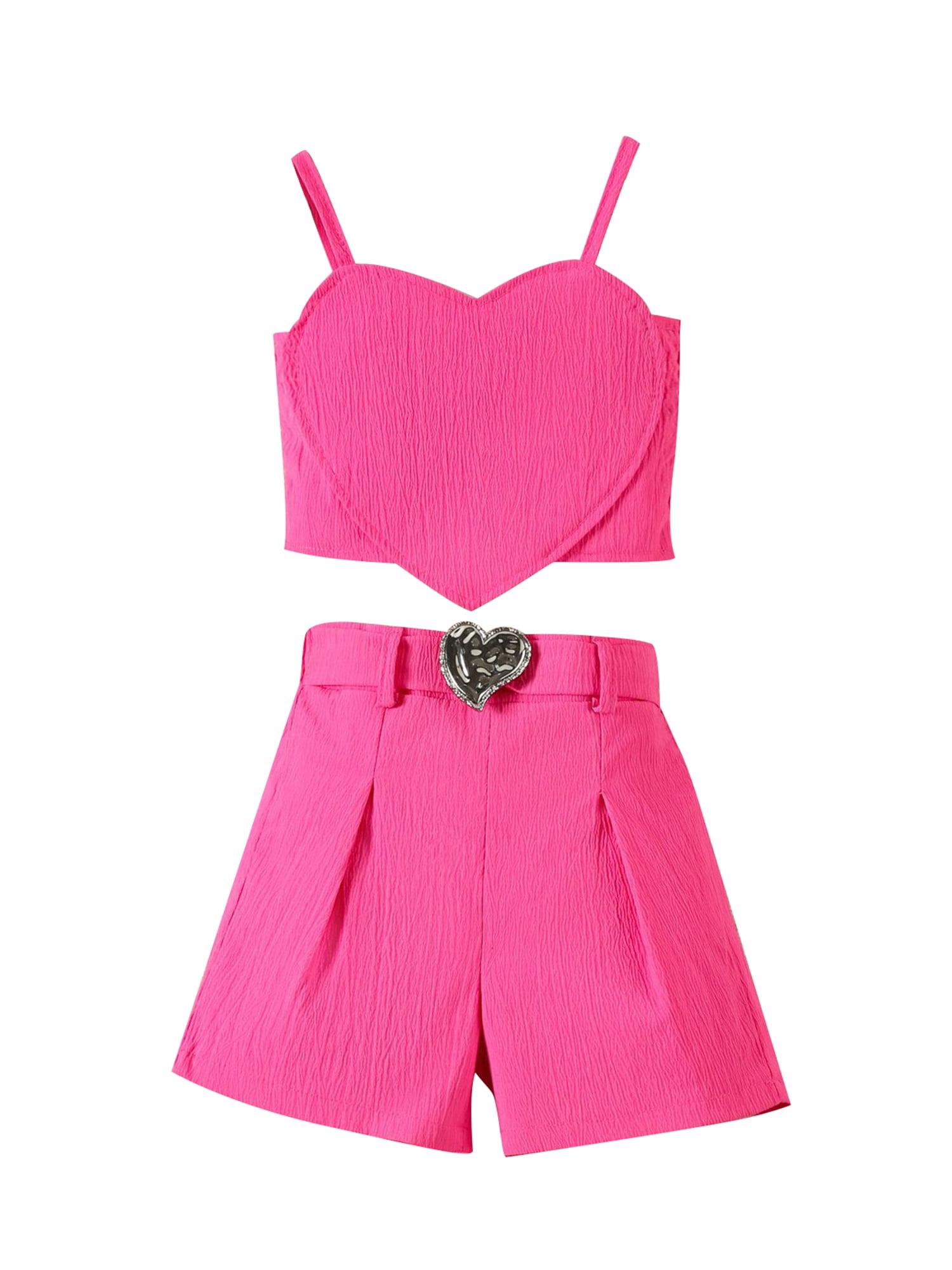 aturustex Little Girl 2Pcs Casual Shorts Outfits 1T-6T Toddler Solid ...