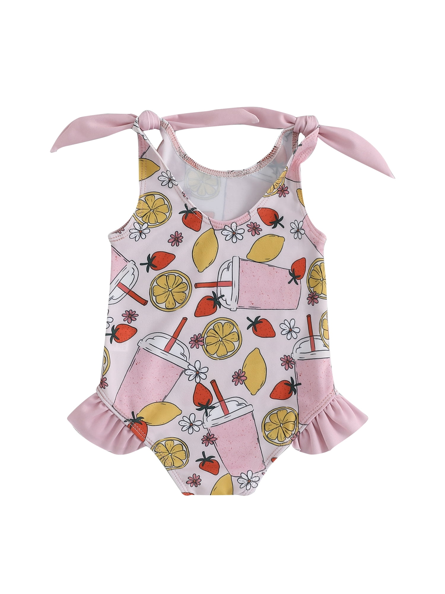 aturustex Little Girl One piece Tankini Swimsuits 0-5T Toddler Tie up ...